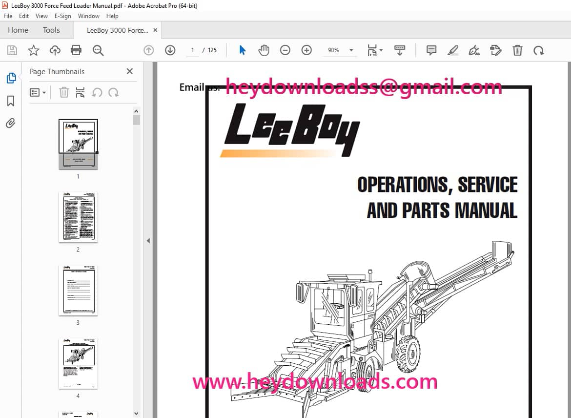 LEEBOY 3000 FORCE FEED LOADER OPERATIONS, SERVICE & PARTS MANUAL 981622 PDF DOWNLOAD on Vimeo