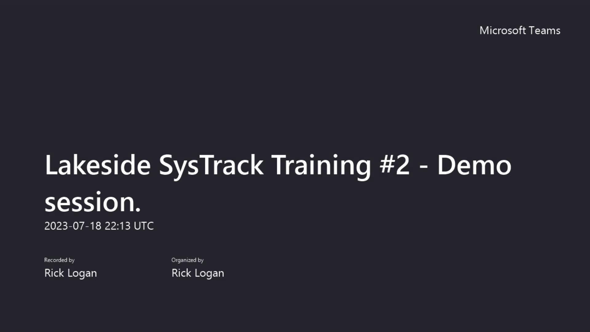 Lakeside SysTrack Training _2 - Demo session.-20230719_081302-Meeting Recording on Vimeo