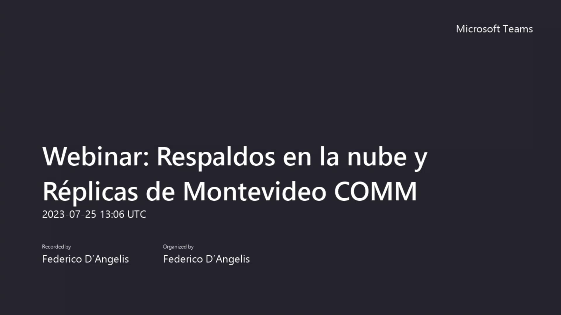 Webinar_ Respaldos en la nube y Réplicas de Montevideo COMM-20230725 ...