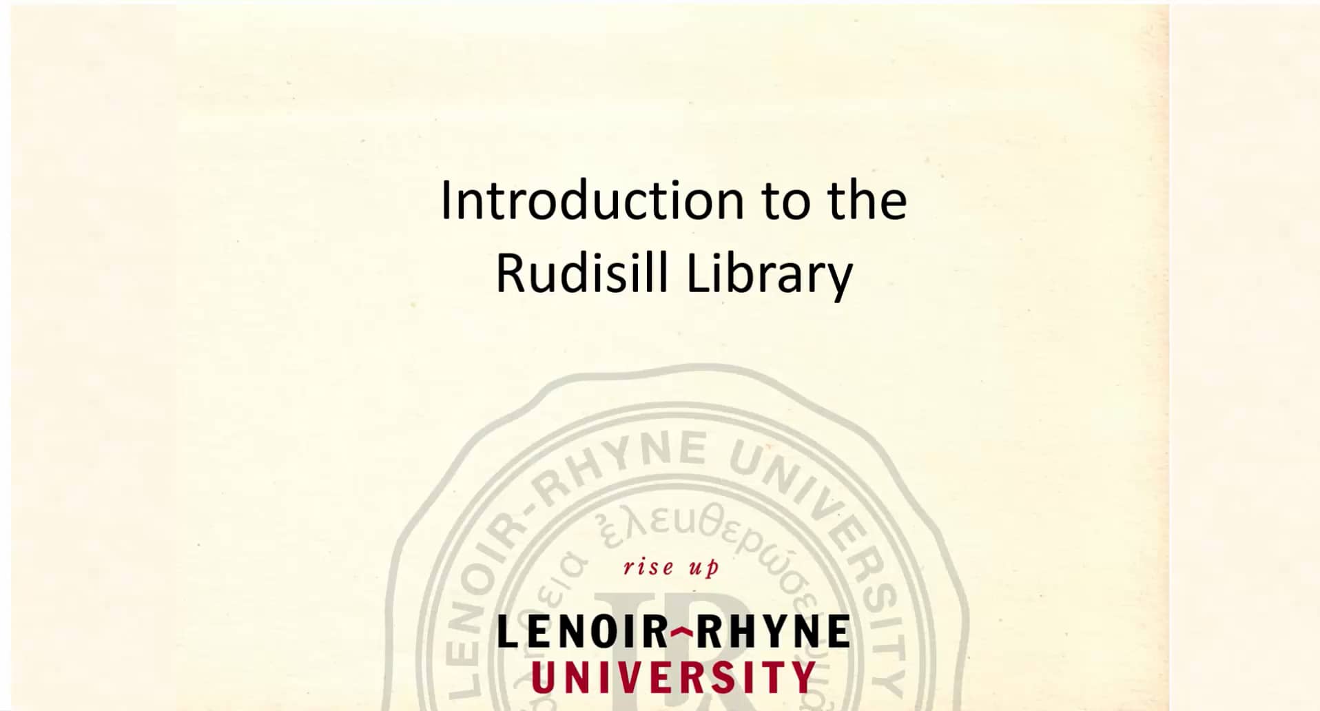 Introduction to the Rudisill Library on Vimeo