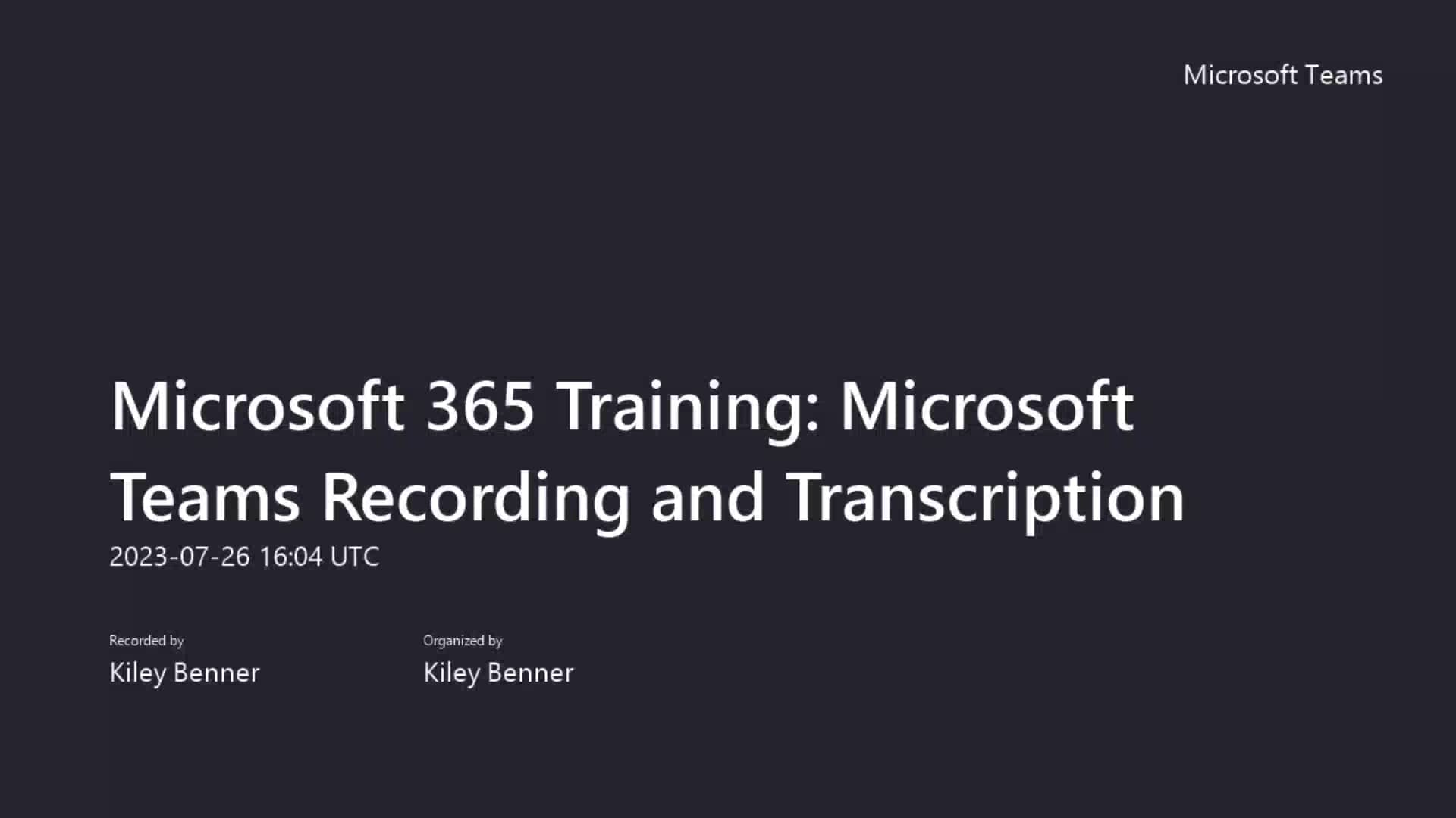 Microsoft 365 Training_ Microsoft Teams Recording and Transcription ...