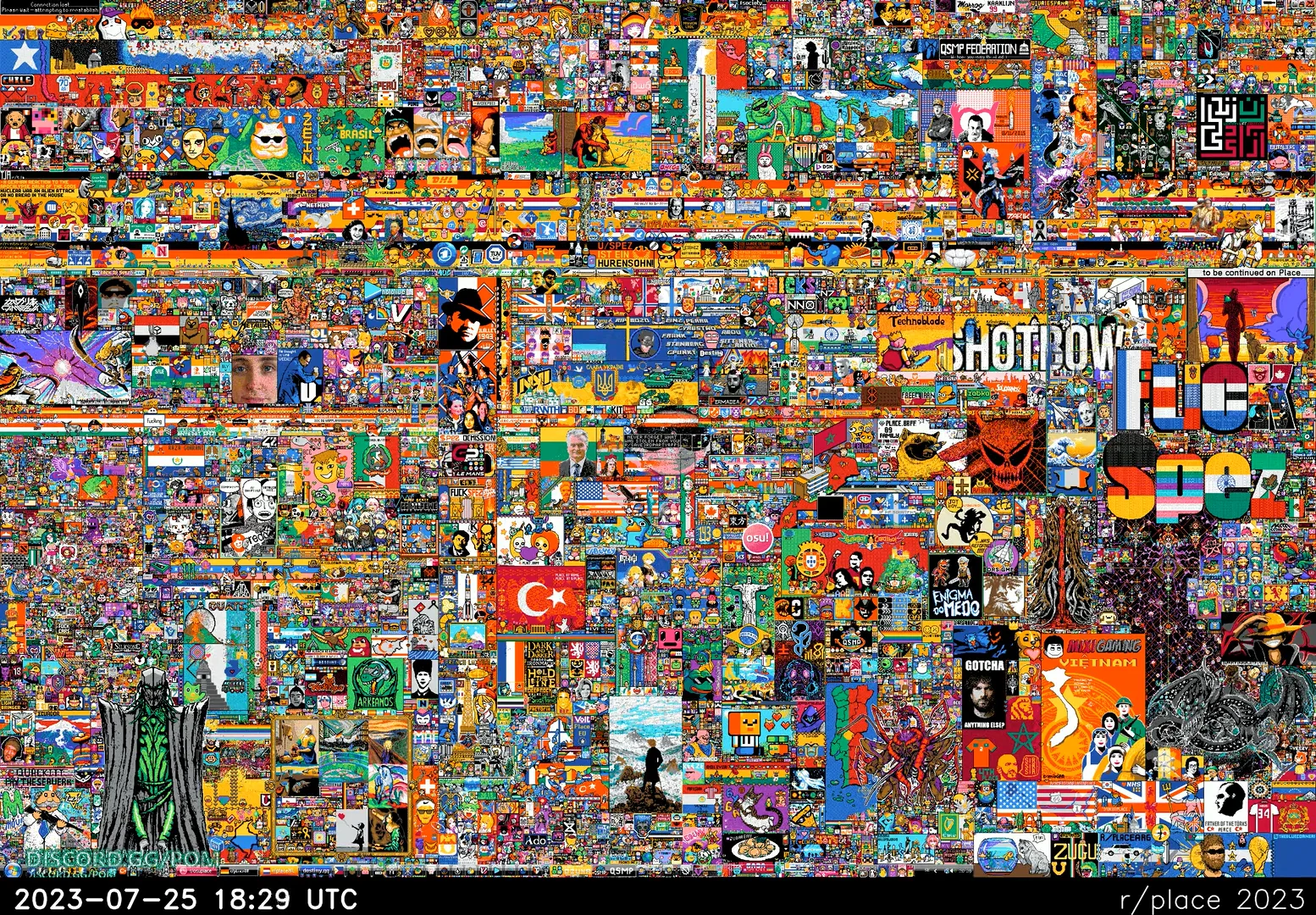 r/place 2023 Full Timelapse