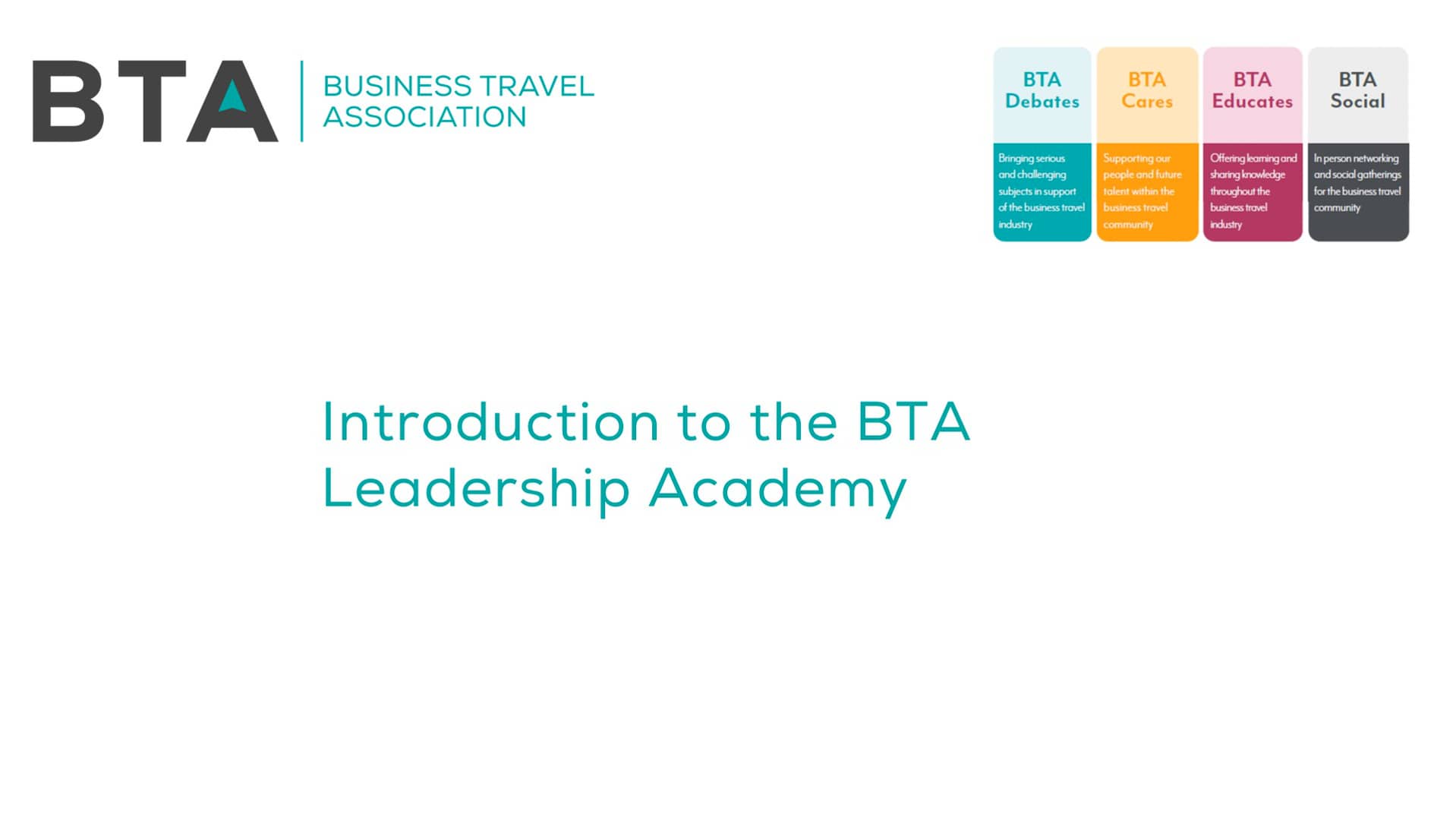 Introduction to the BTA Leadership Academy on Vimeo