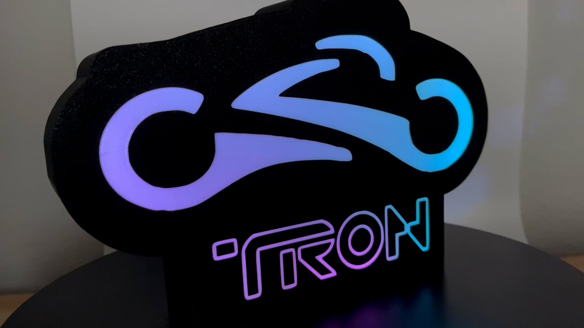 Tron Sign With Bluetooth Controlled LED Lights and Rechargeable Battery ...