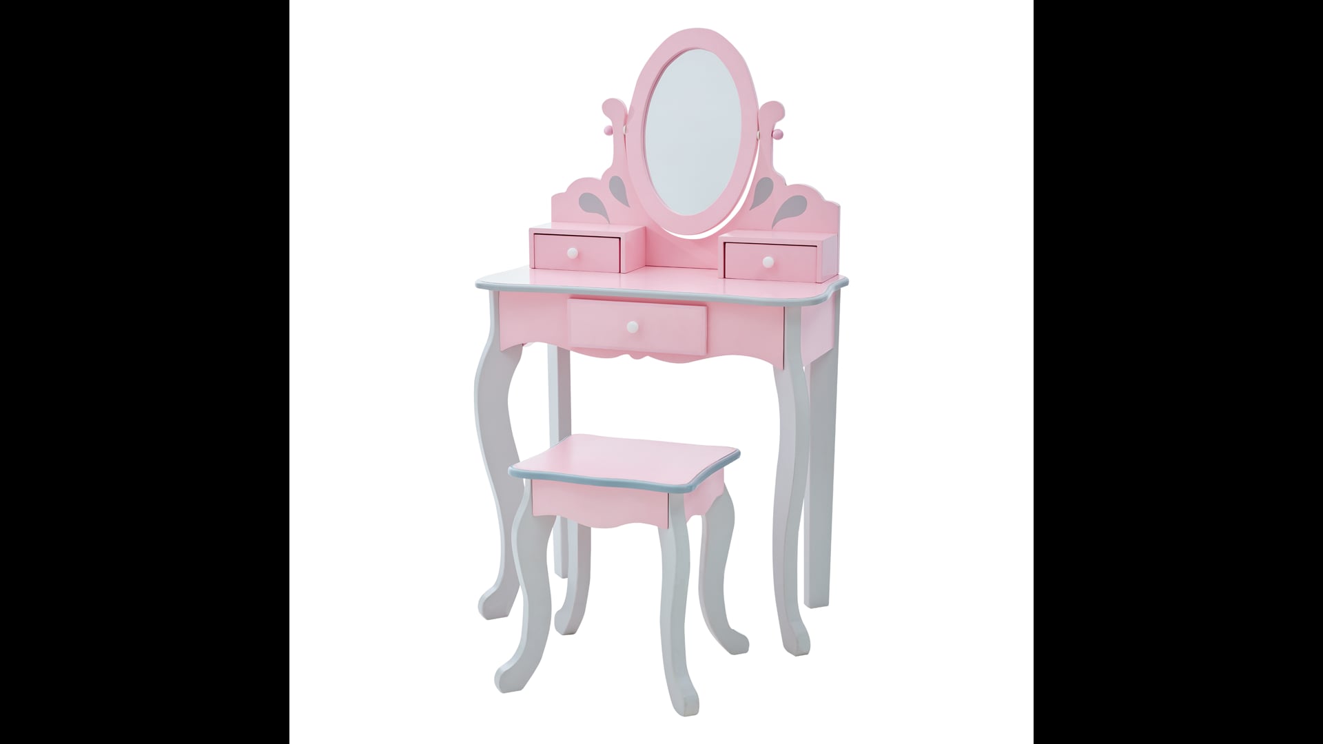 Princess Rapunzel Play Vanity Set, Pink/Grey - Contemporary - Kids ...