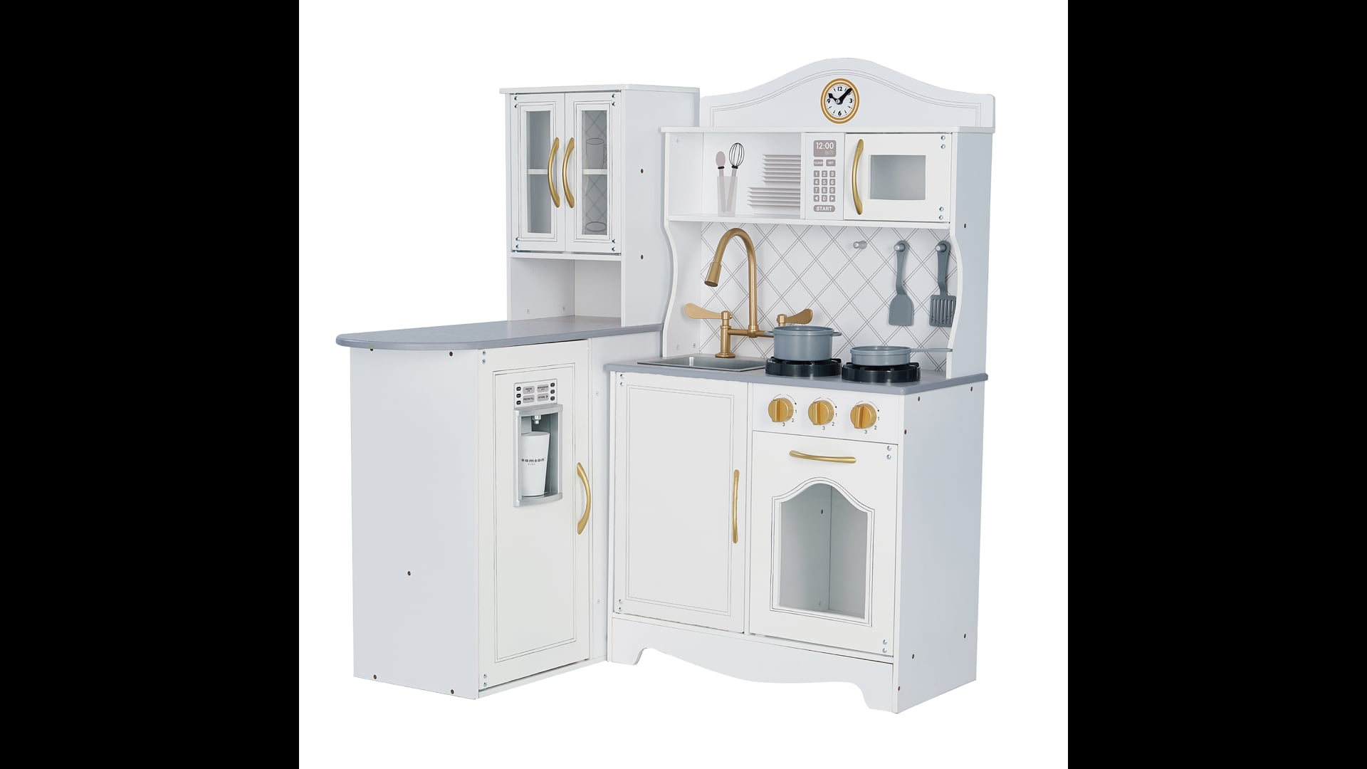 Little Chef Cooking Play Kitchen, White/Gold - Kids Toys And Games - by ...