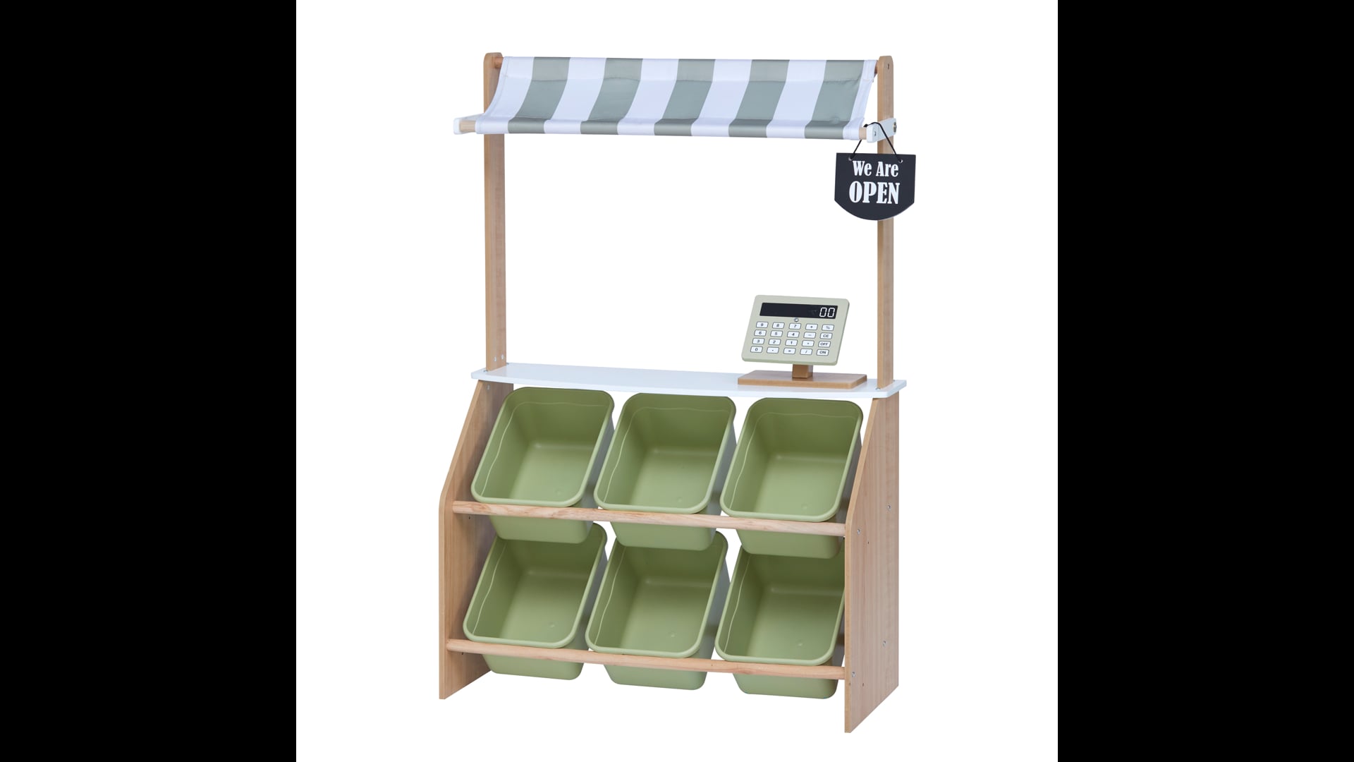 Wooden Play Market Stand with Storage Bins - Kids Toys And Games - by ...