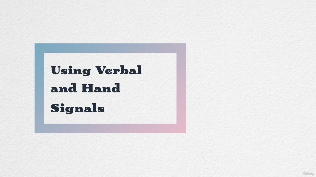 4. Using Verbal Commands and Hand Signals on Vimeo