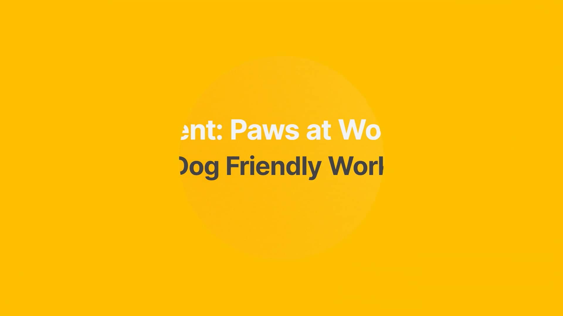Paws at Work: Creating a Dog Friendly Workplace on Vimeo