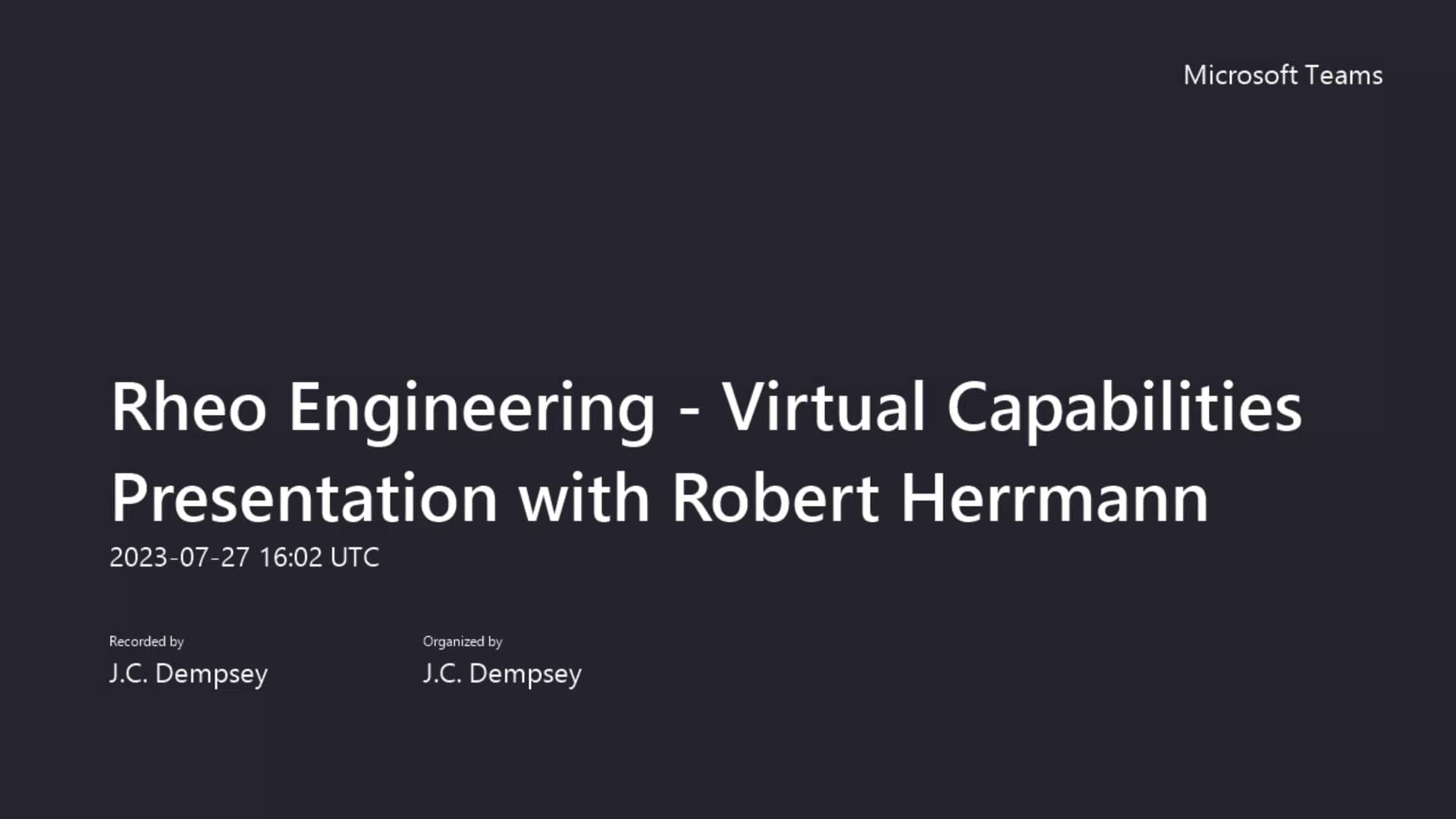 Rheo Engineering Virtual Presentation with SPEC Engineering_July 27 ...