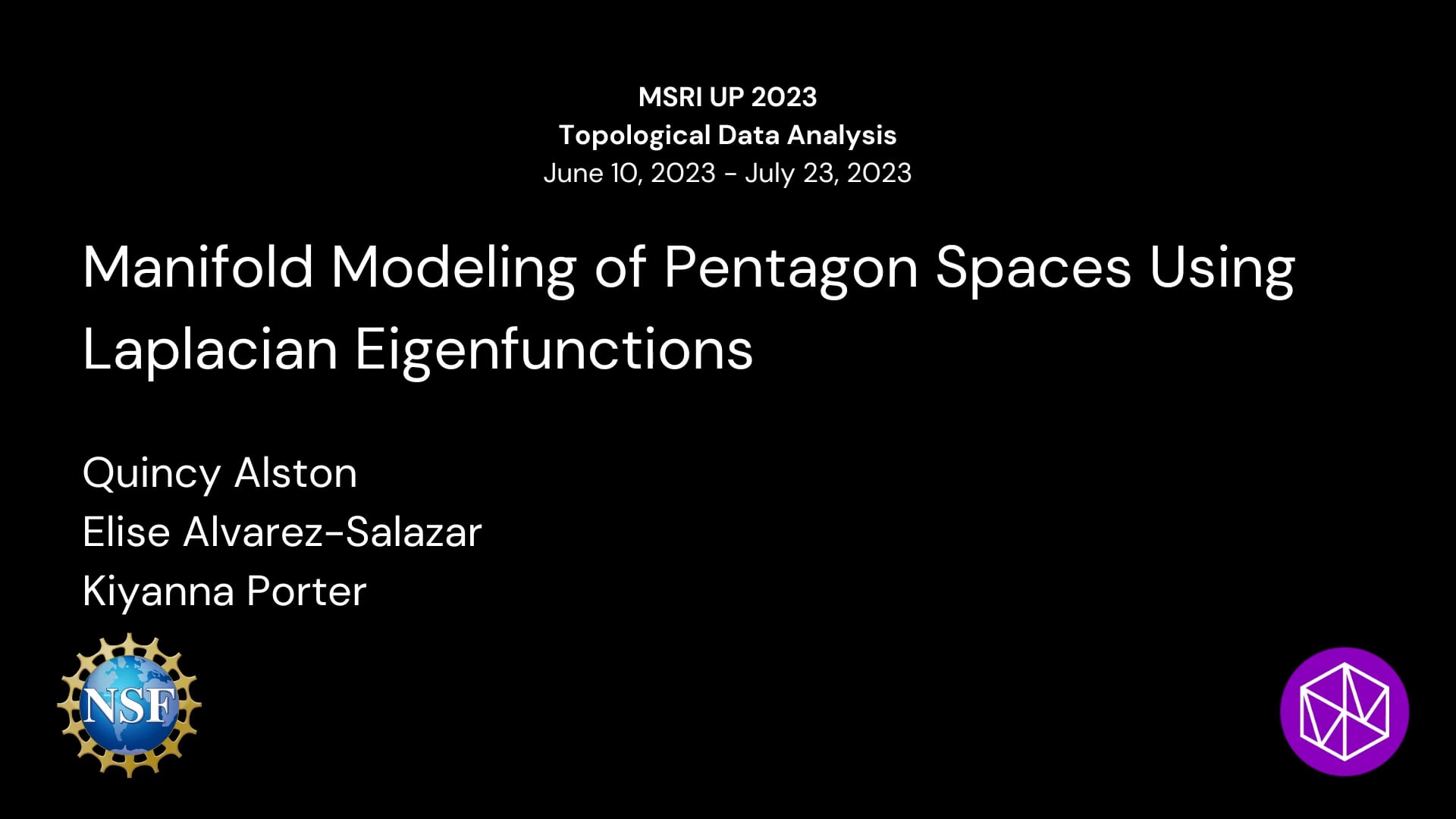 Manifold Modeling of Pentagon Spaces Using Laplacian Eigenfunctions (4) on Vimeo