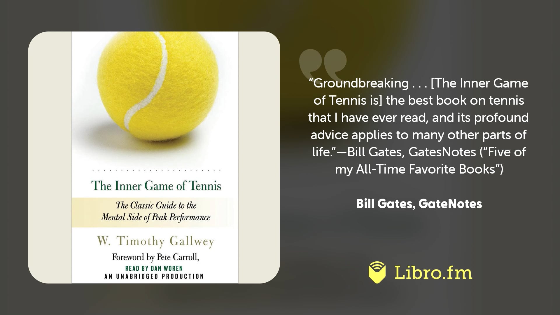 The Inner Game of Tennis by W. Timothy Gallwey (Audiobook Excerpt) on Vimeo