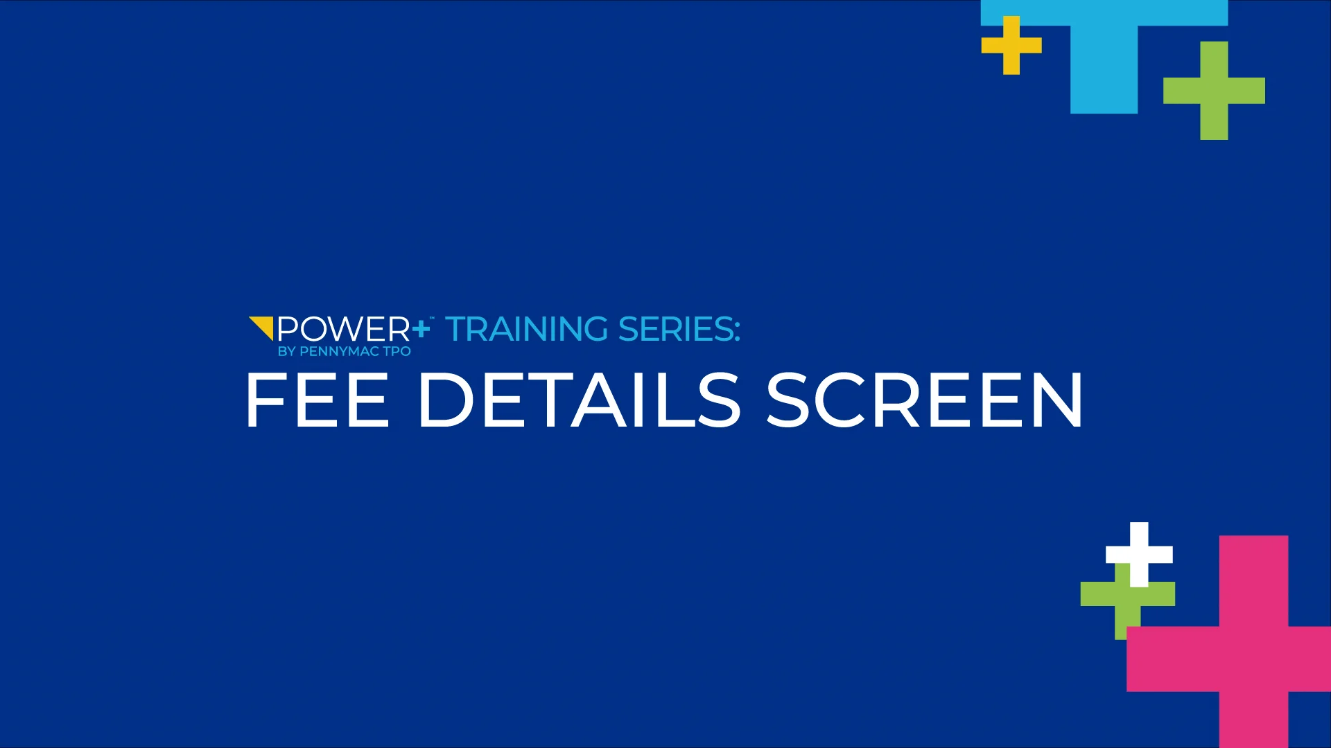 Power Plus Training Series-Fee Details Screen on Vimeo
