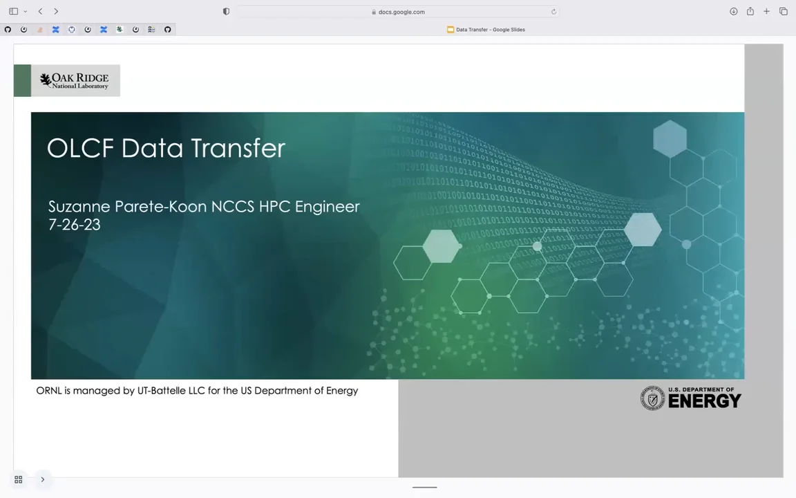 July 2023 OLCF User Conference Call - Data Transfer Overview on Vimeo