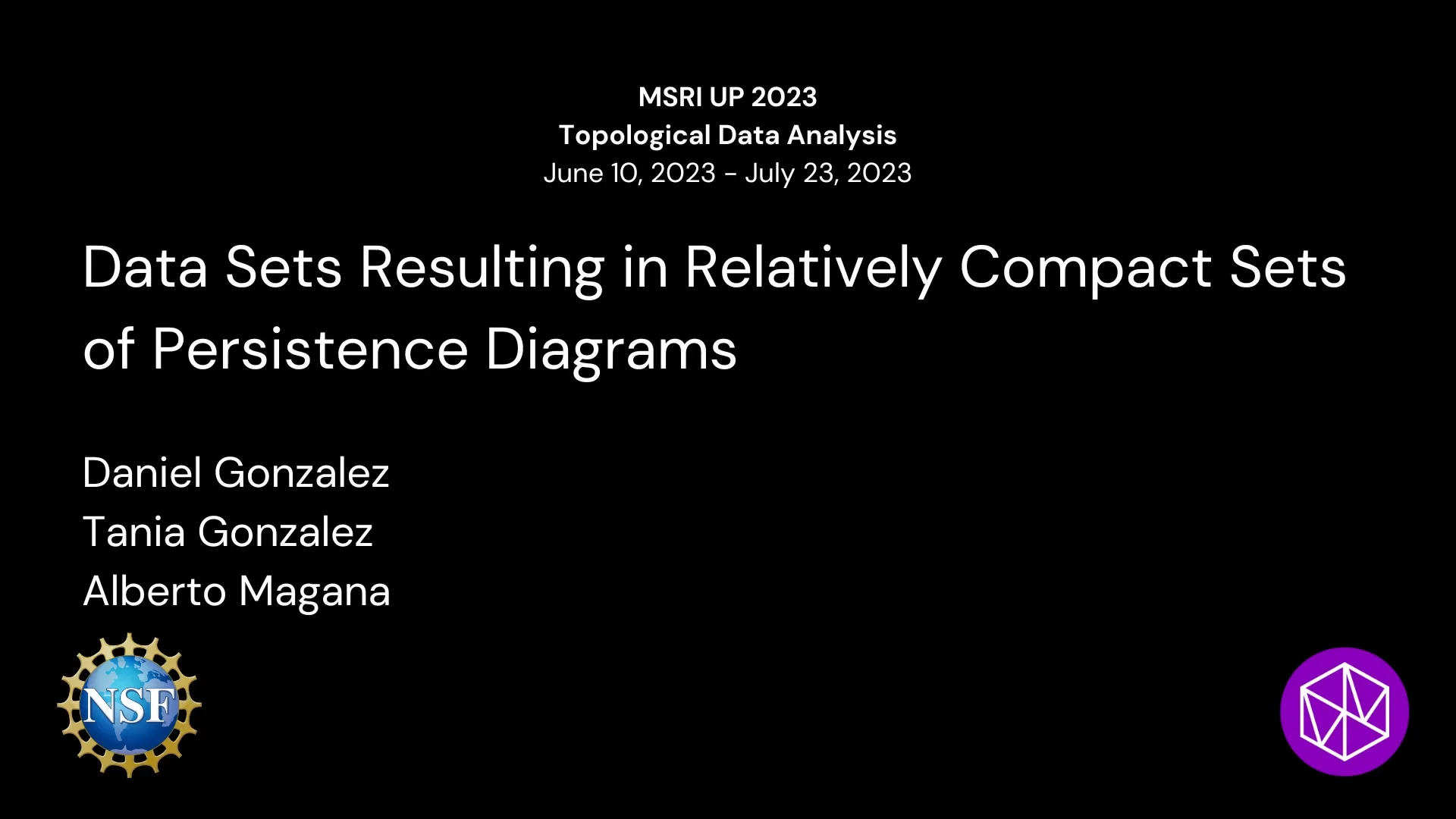 Data Sets Resulting in Relatively Compact Sets of Persistence Diagrams ...