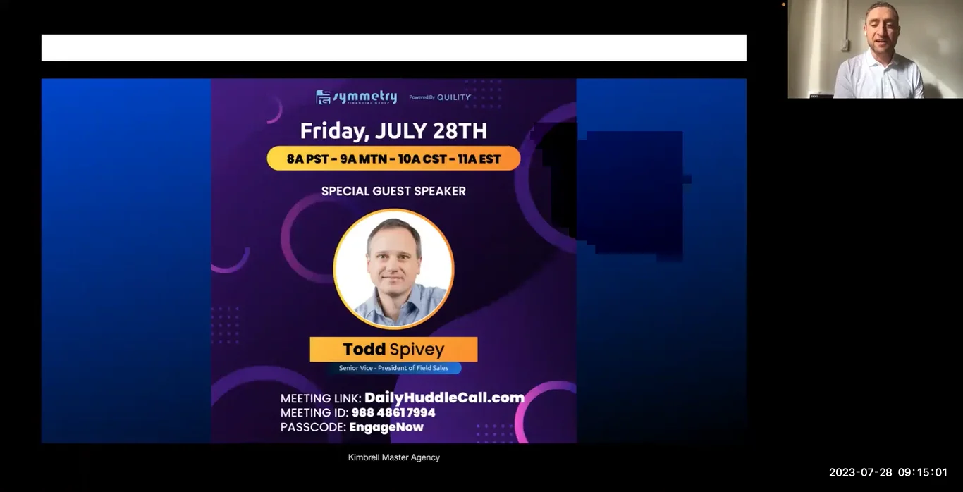 7.28.23 Mr. Todd. Spivey - Quility SVP of Filed Sales: Daily Huddle ...