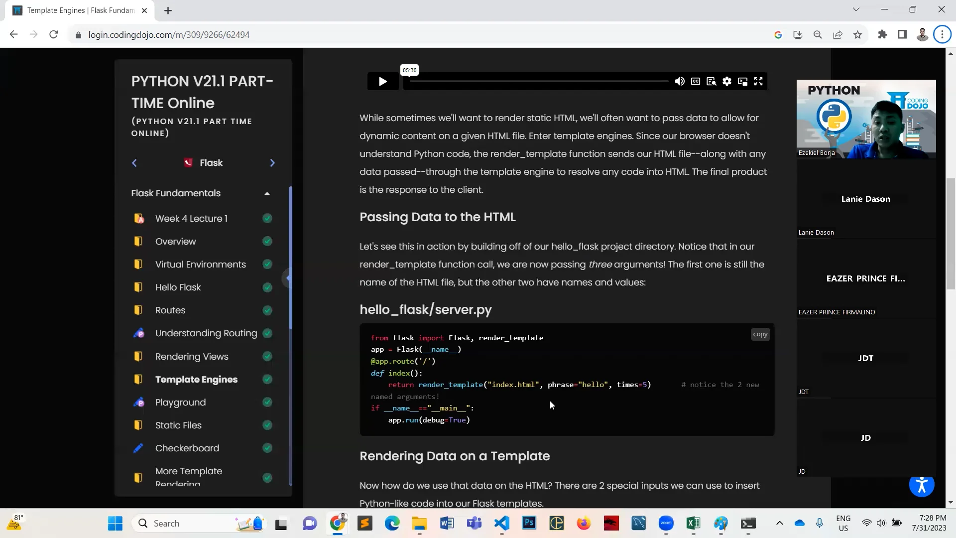 Python Fundamentals - Week 5, Day 1 on Vimeo