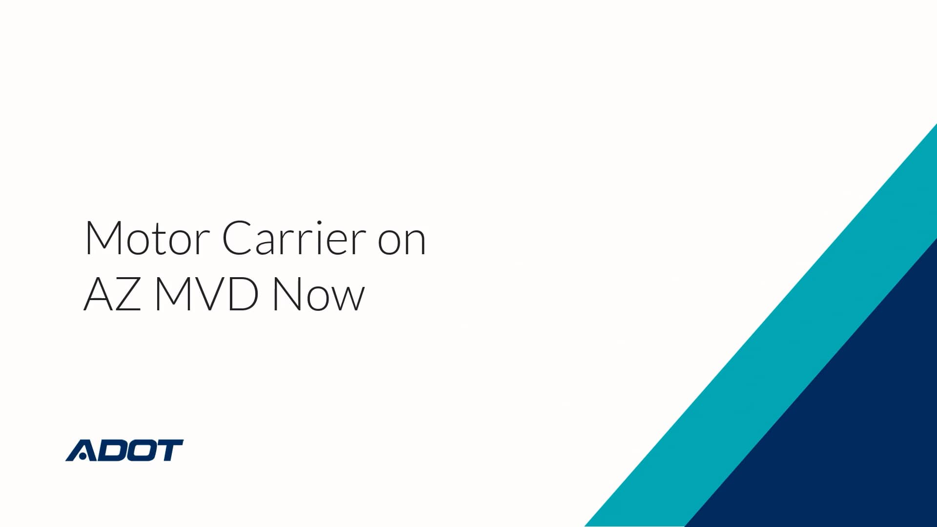 Motor Carrier Services on AZ MVD Now on Vimeo