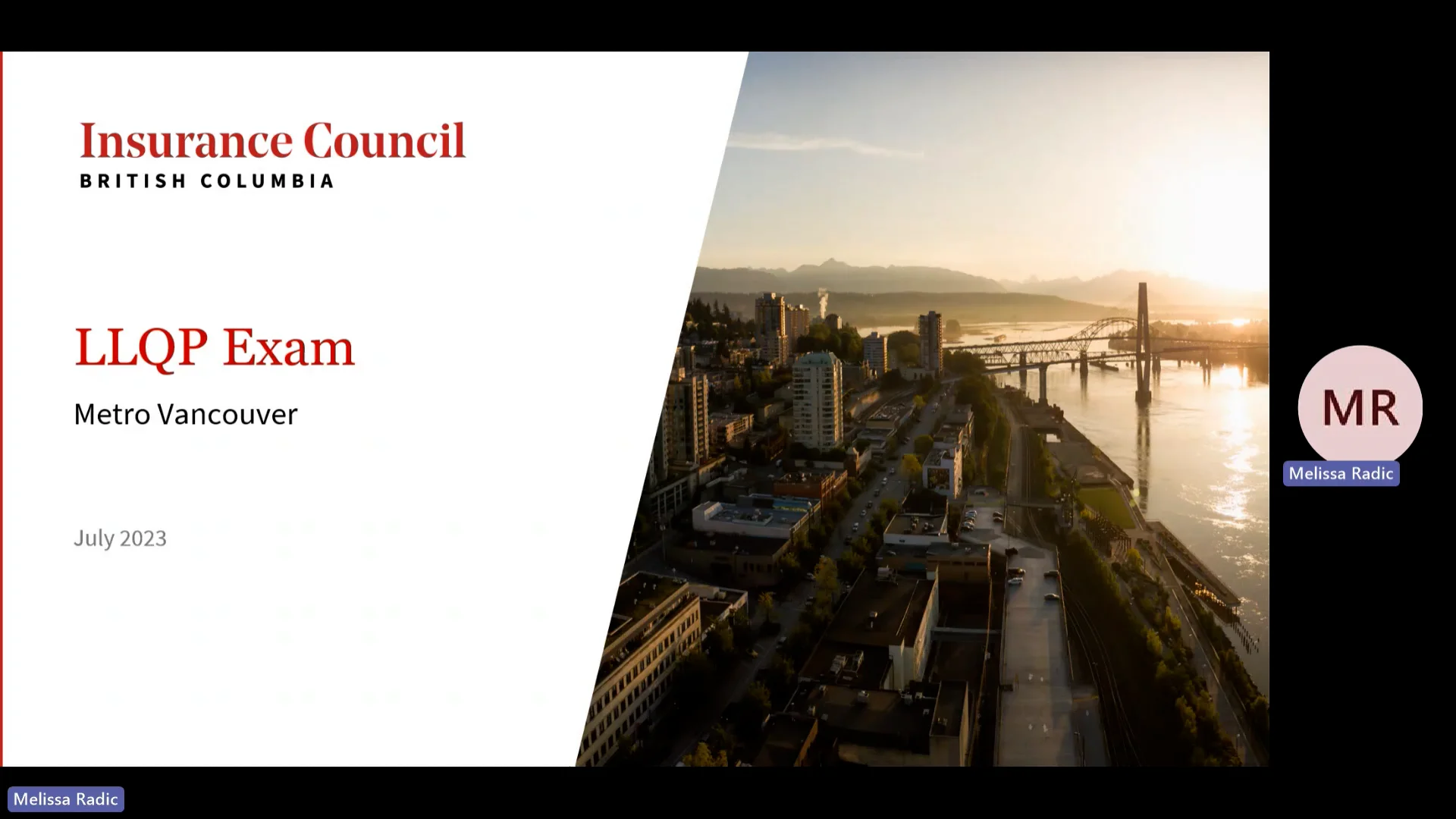 In-person LLQP Exam Registration for Metro Vancouver