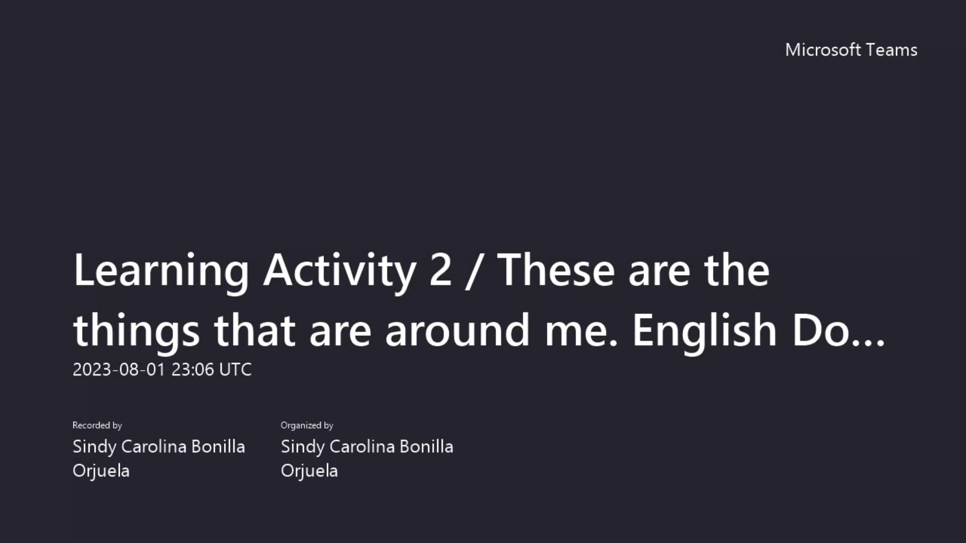 Grabación de la reunión de Learning Activity 2 _ These are the things that are around me ...