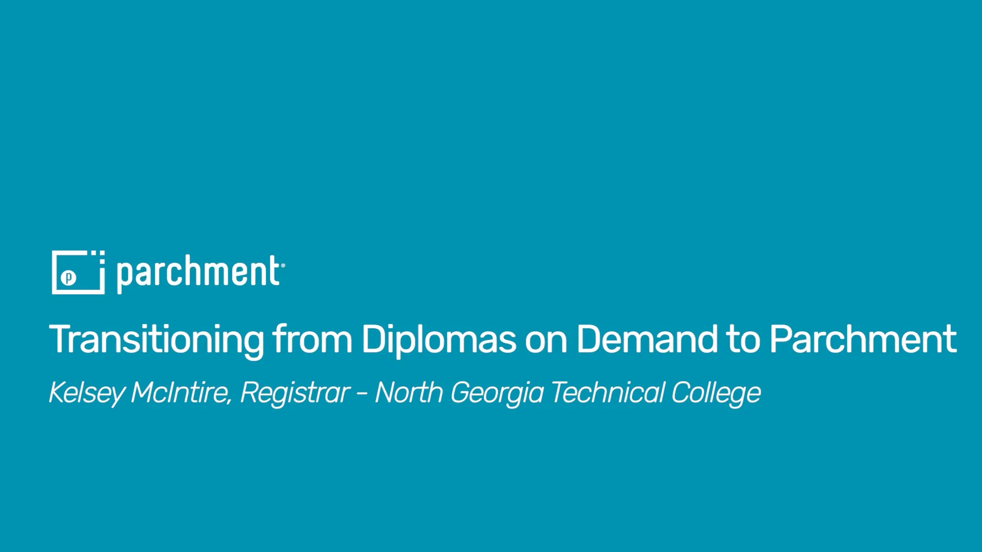 Transitioning From Diplomas on Demand to Parchment on Vimeo