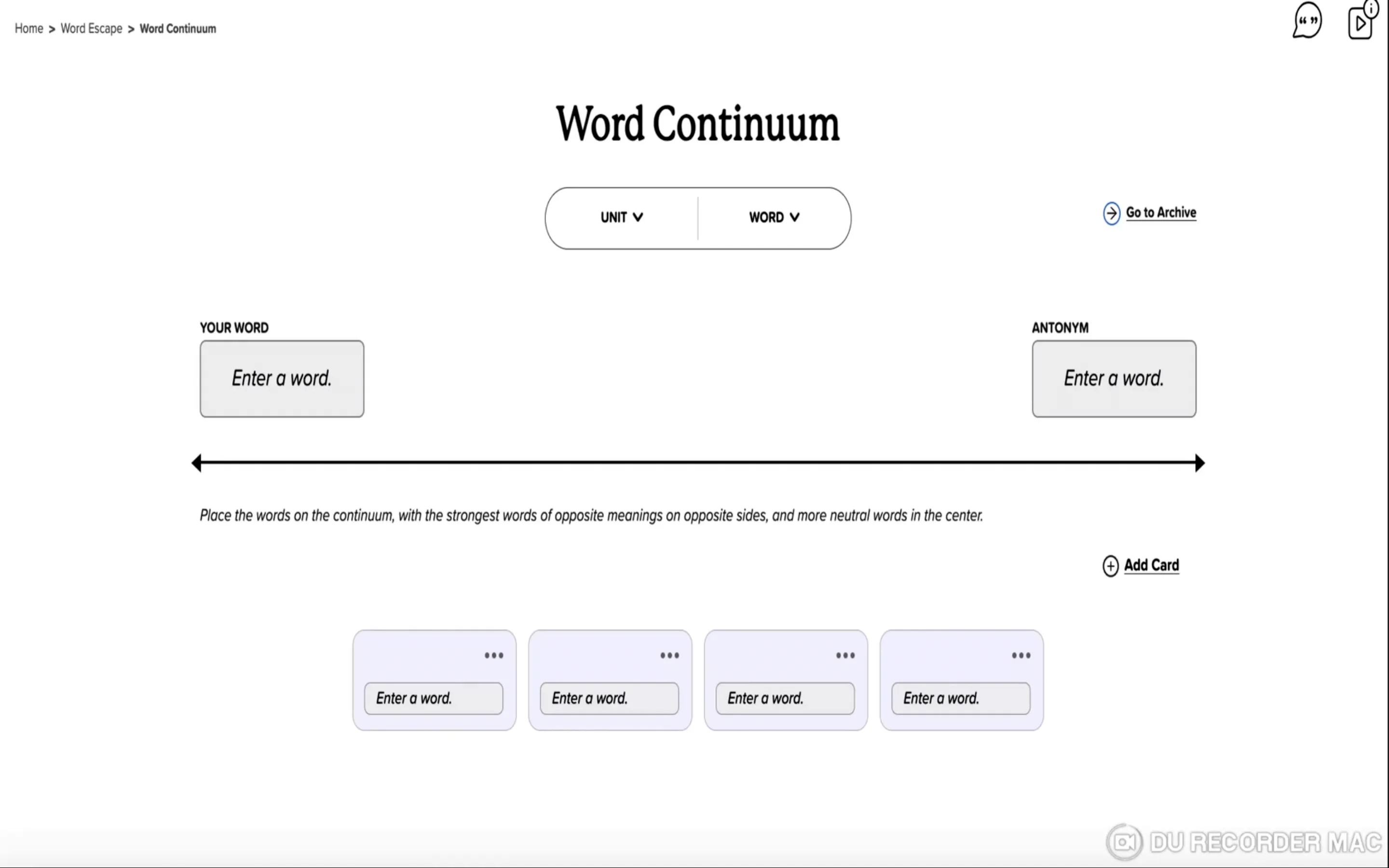 Word Continuum on Vimeo