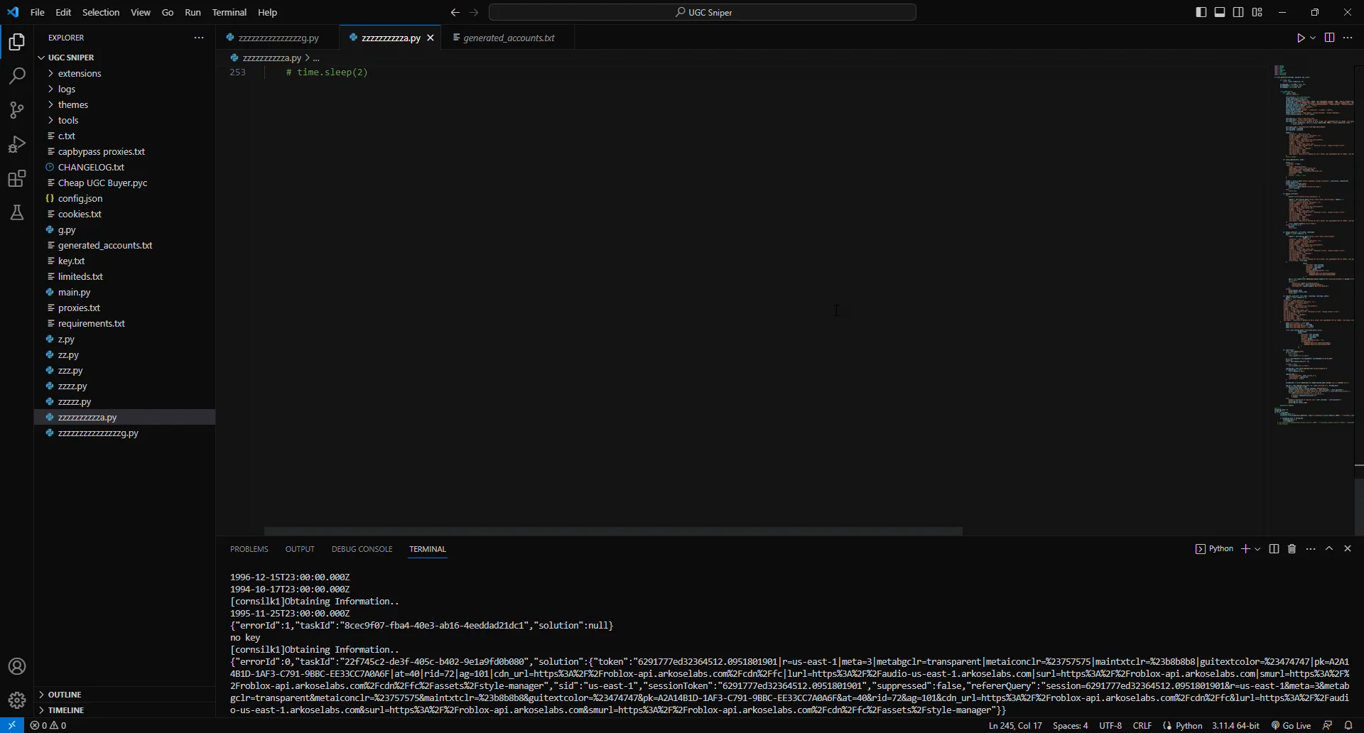 zzzzzzzzzza.py - UGC Sniper - Visual Studio Code 2023-08-03 12-43-20 on Vimeo