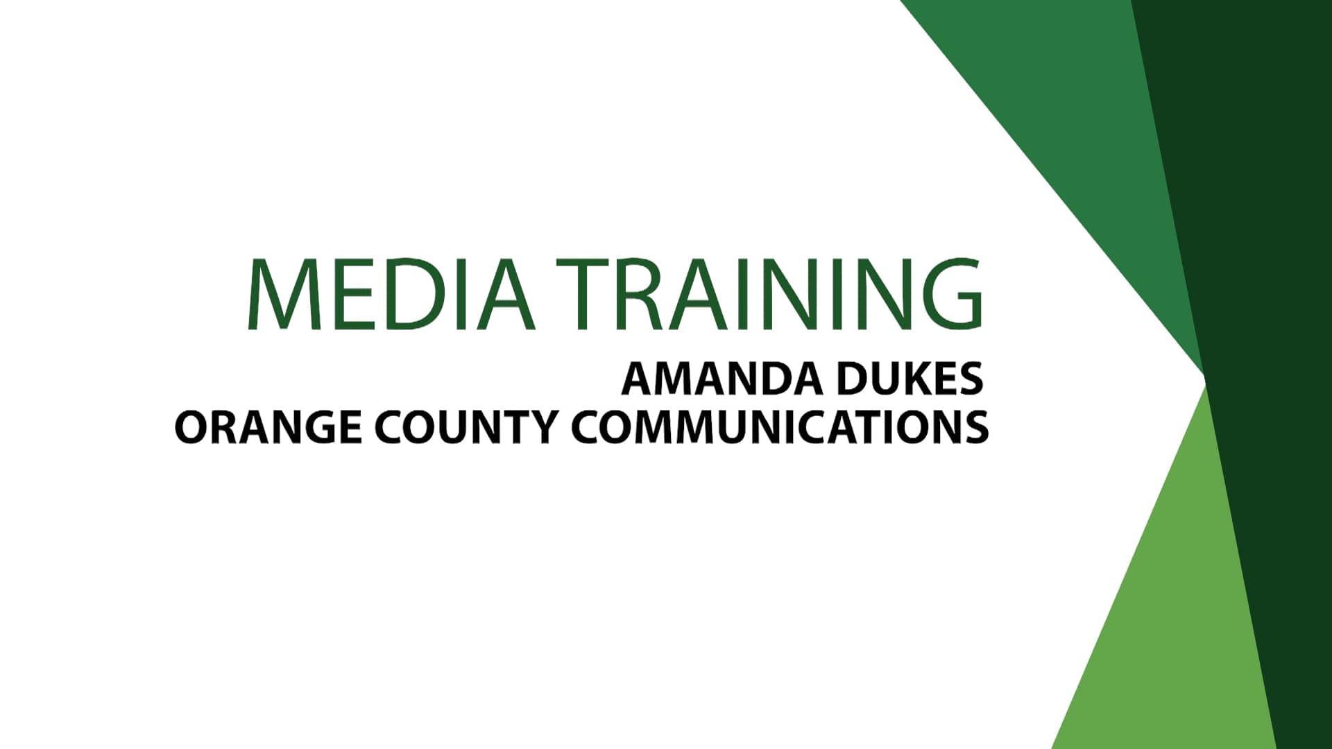 Orange County Media Training with Amanda Dukes on Vimeo