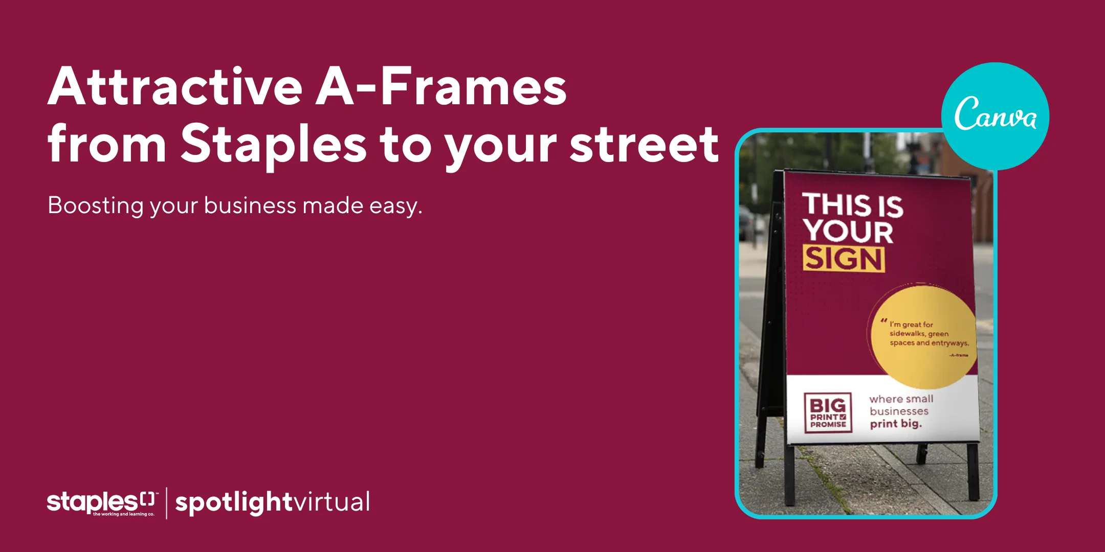 Attractive A-Frames- from Staples to your street in Staples Spotlight ...