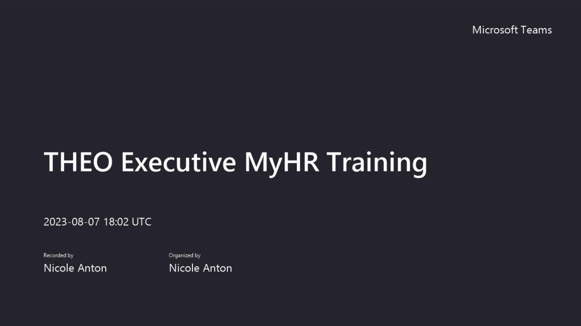 THEO Executive MyHR Training on Vimeo