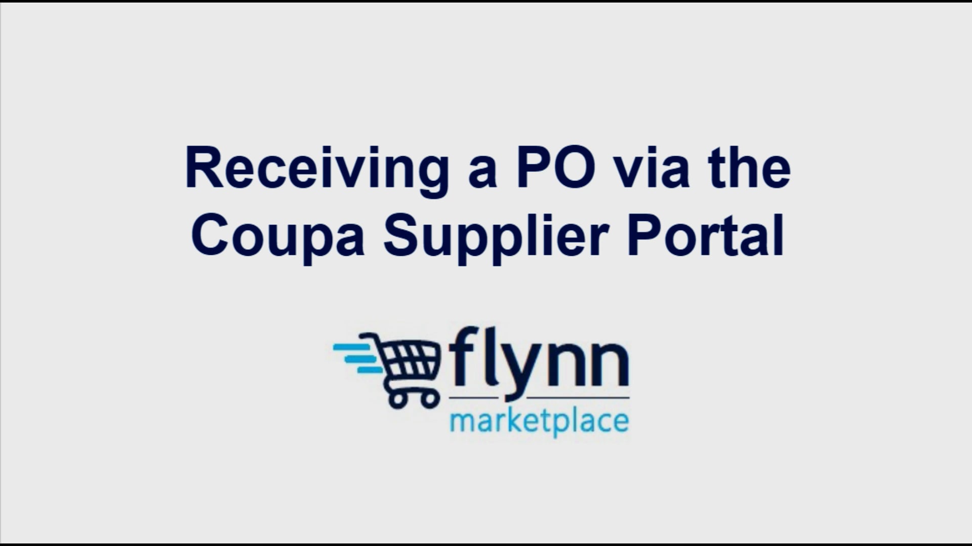 Receiving a Purchase Order via the Coupa Supplier Portal on Vimeo