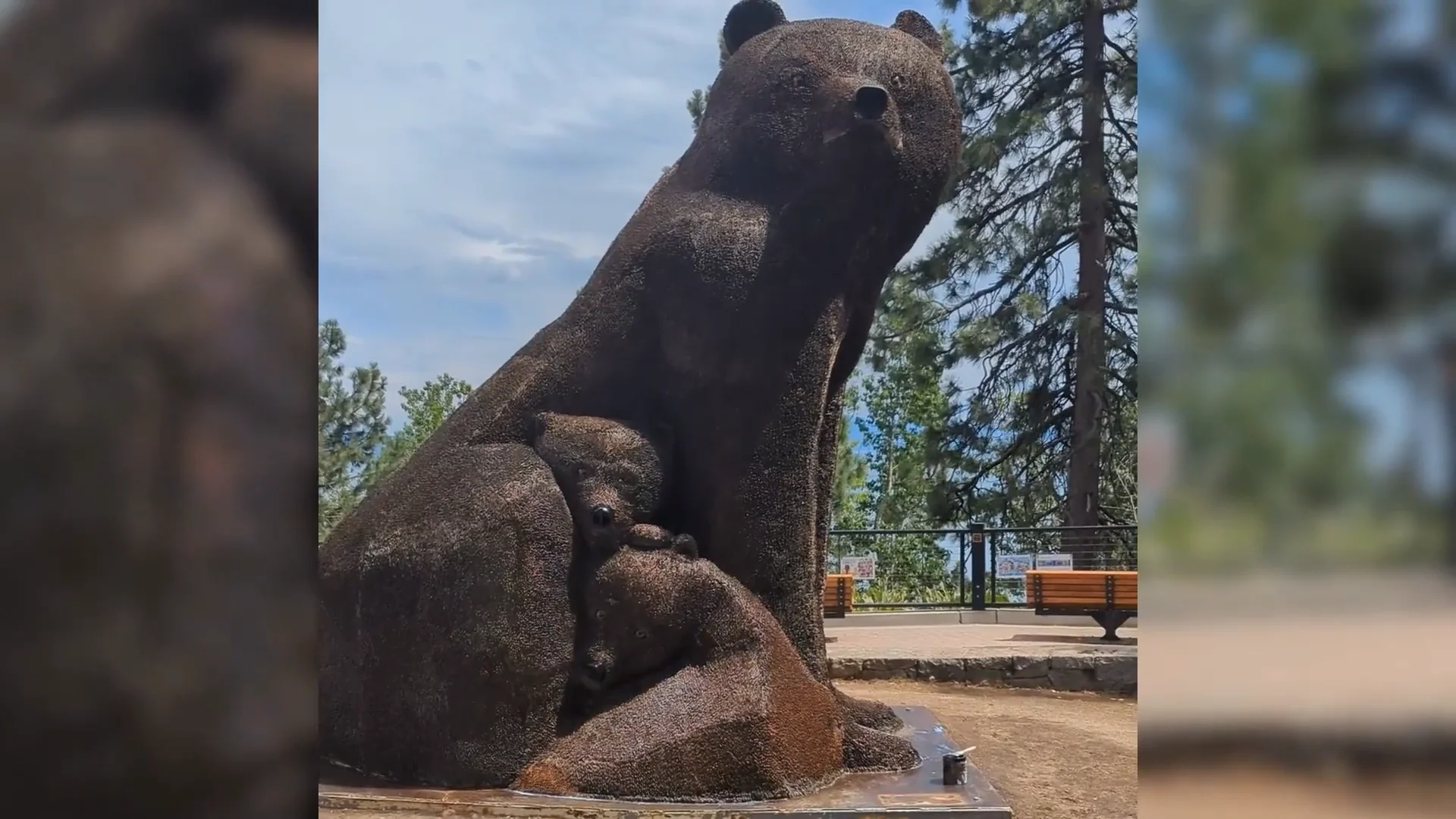Penny Bear artist refreshes statue in Tahoe City