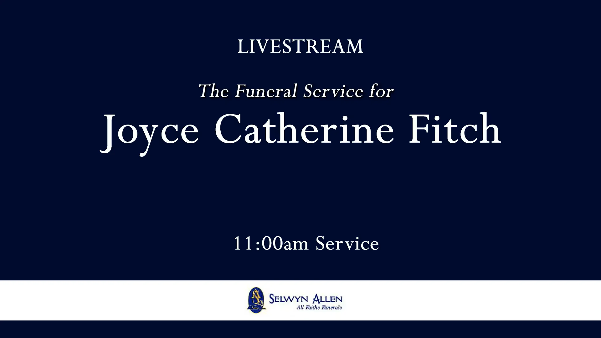 The Funeral Service for Joyce Catherine Fitch on Vimeo
