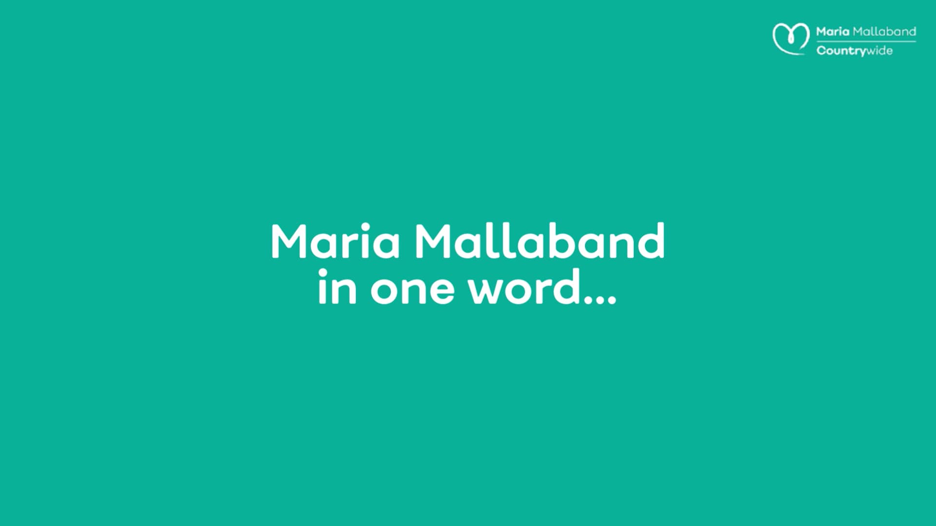 Maria Mallaband in one word on Vimeo