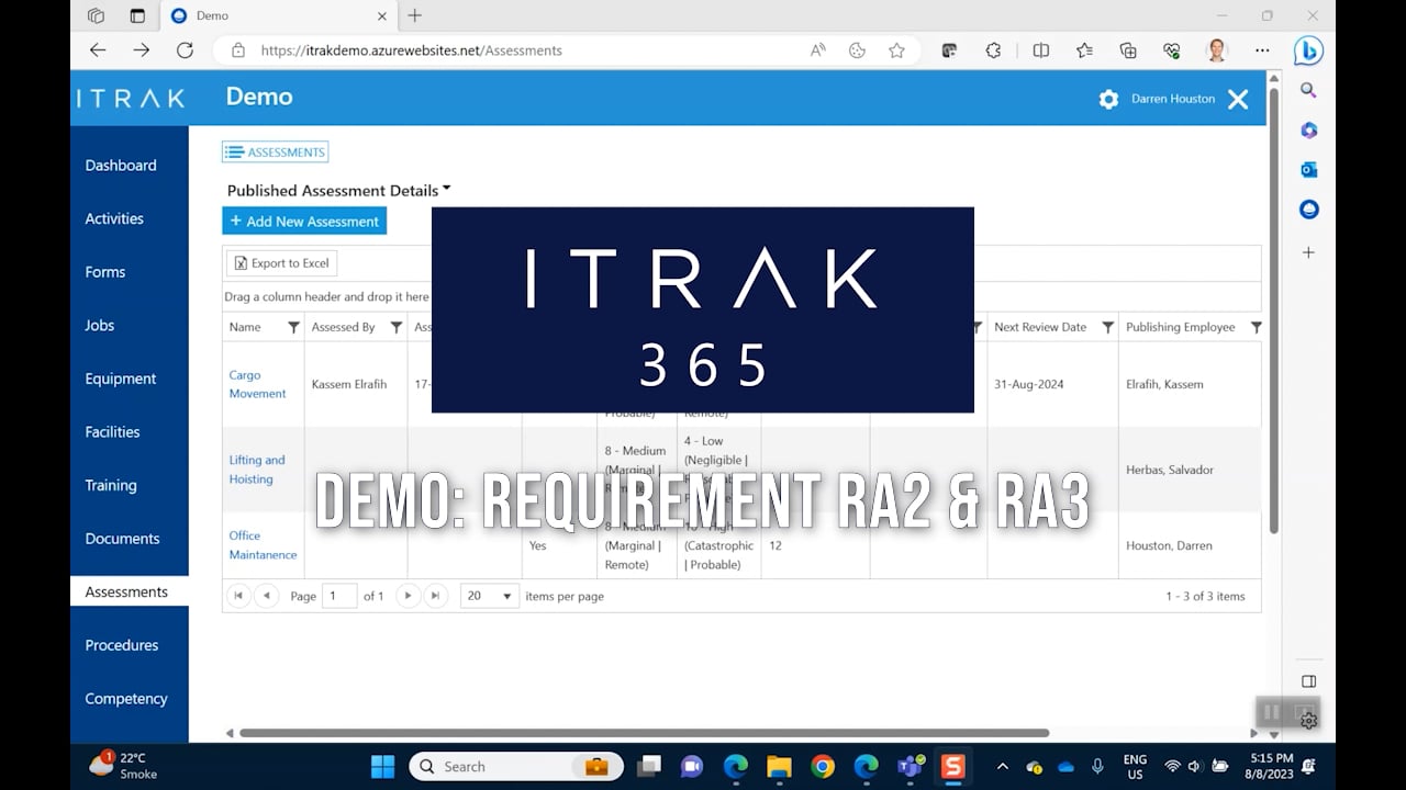 Requirement RA2 & RA3 on Vimeo