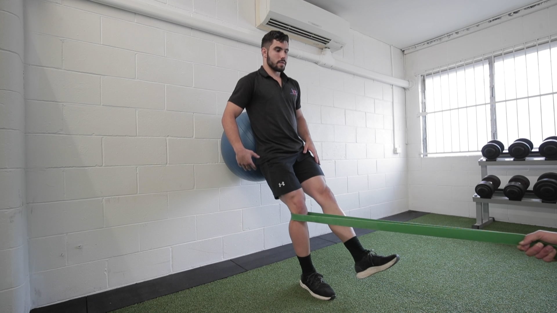 127.Banded SL wall squats.ACL exercise on Vimeo