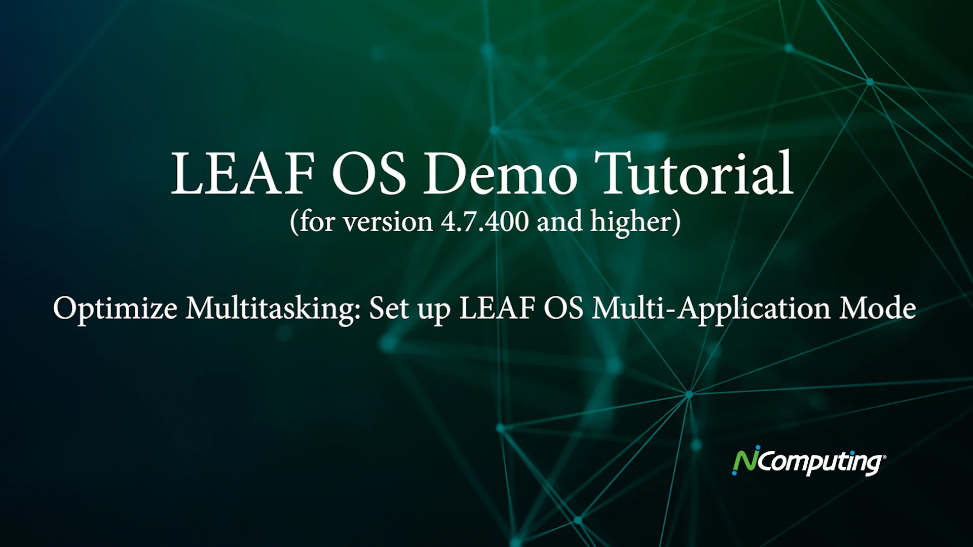LEAF OS Tutorial: Optimize multitasking with multi-application setup (4.7.400 and above) on Vimeo