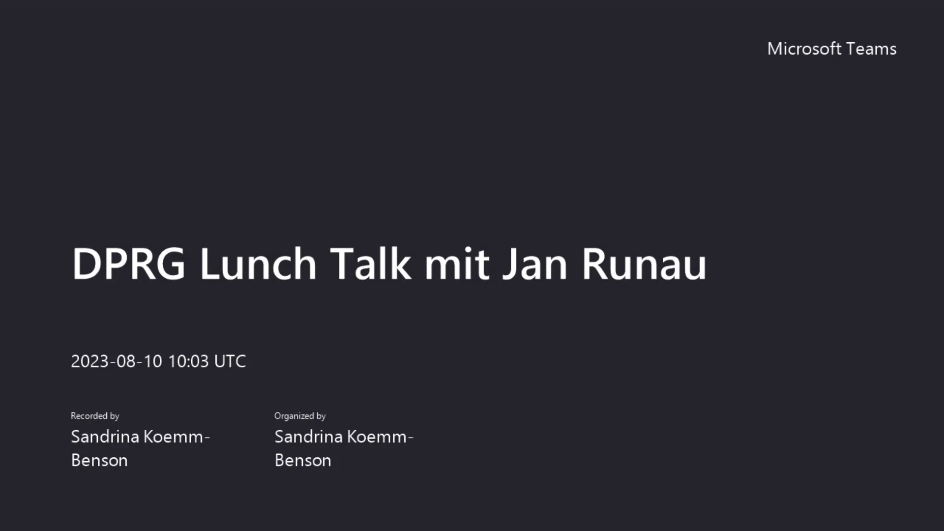 DPRG Lunch Talk mit Jan Runau von adidas, 10.08.2023