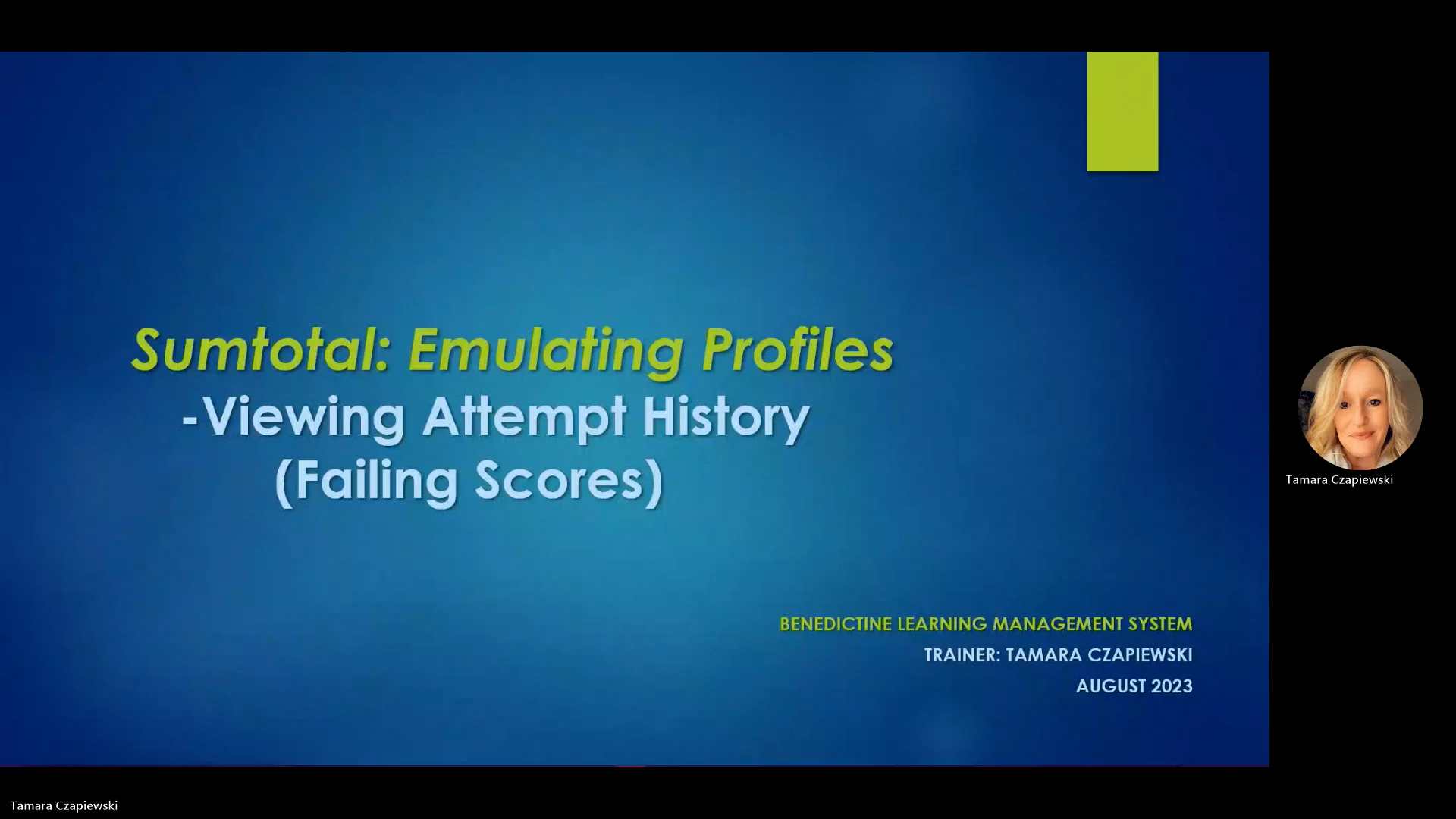 SumTotal Training Emulate to View Attempt History on Vimeo