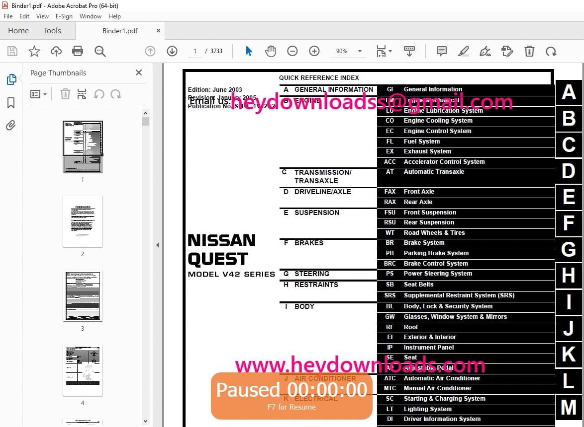 2004 NISSAN QUEST V42 Series Service Manual PDF DOWNLOAD on Vimeo