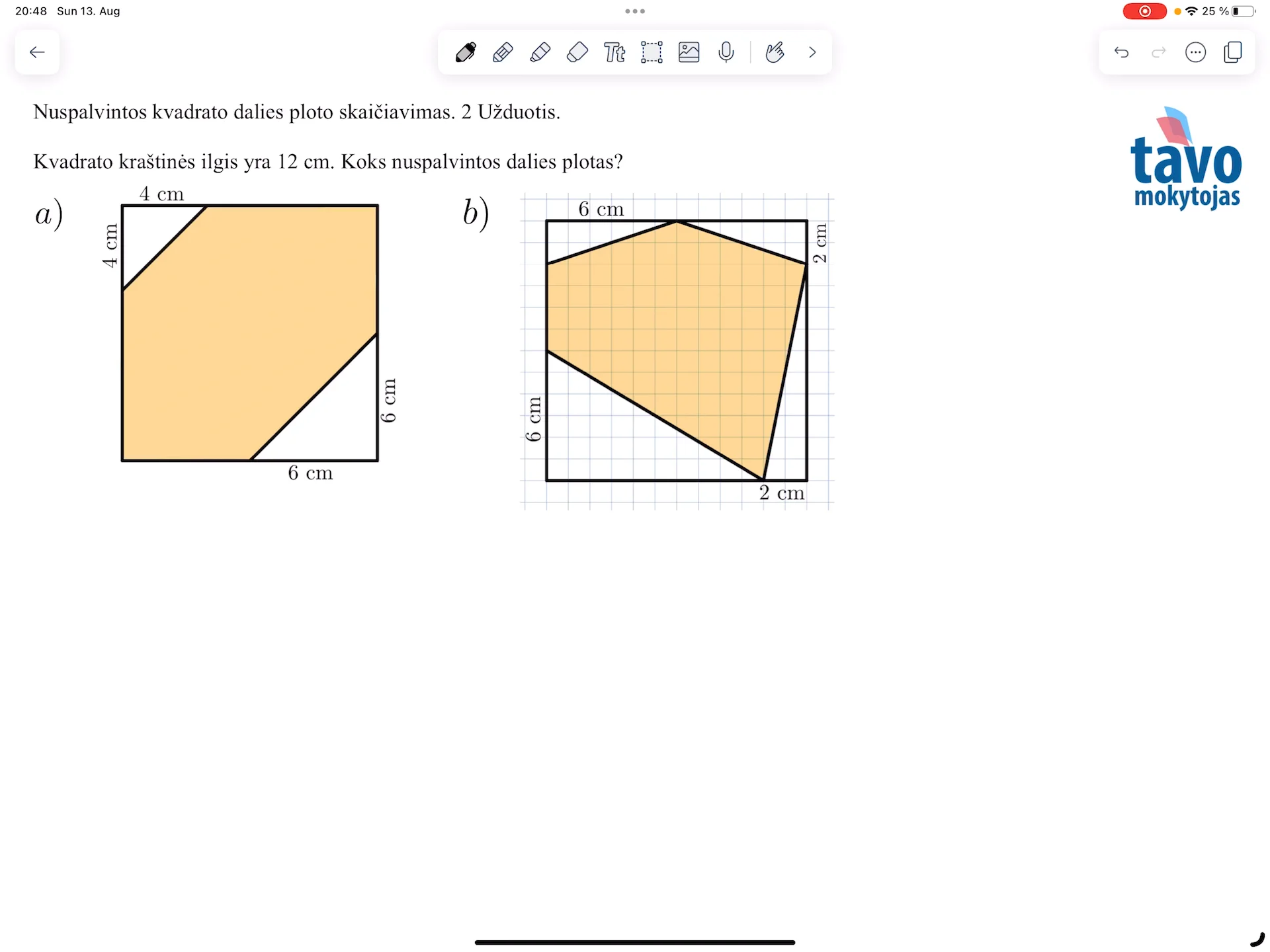 Nuspalvintos kvadrato dalies ploto skaičiavimas. 2 Užduotis. on Vimeo