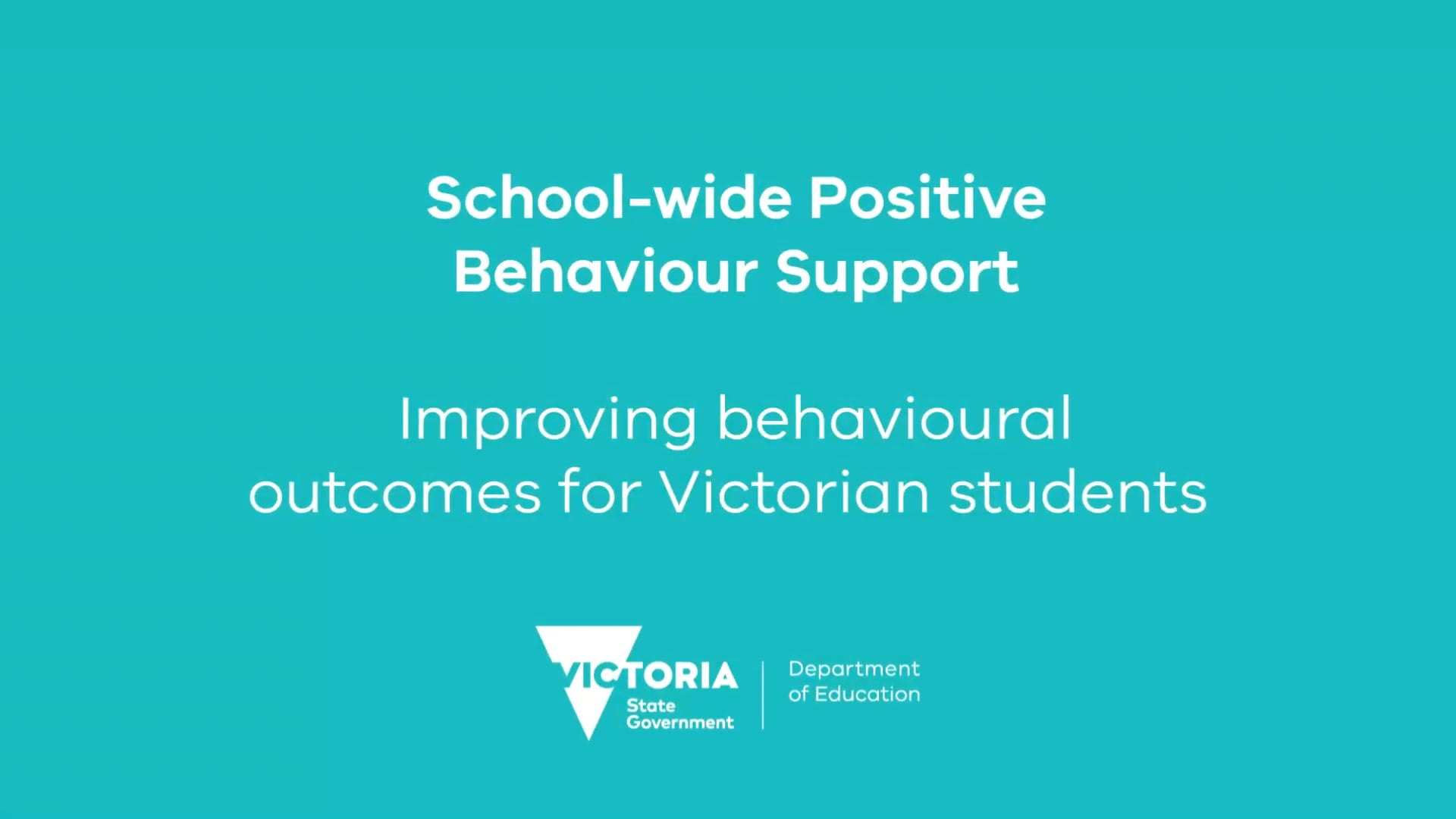 Introduction to School-wide Positive Behaviour Support