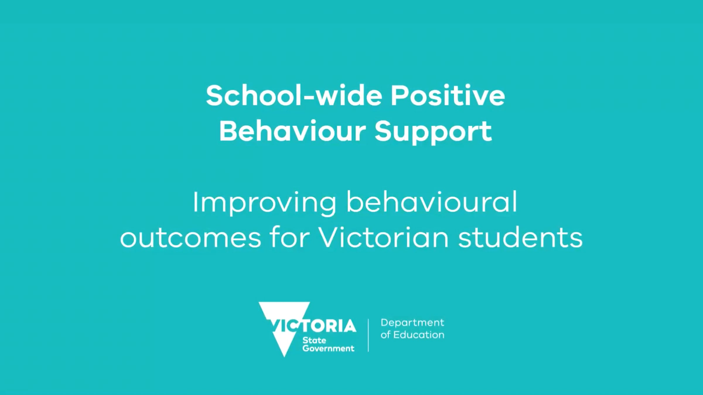 Introduction to School-wide Positive Behaviour Support