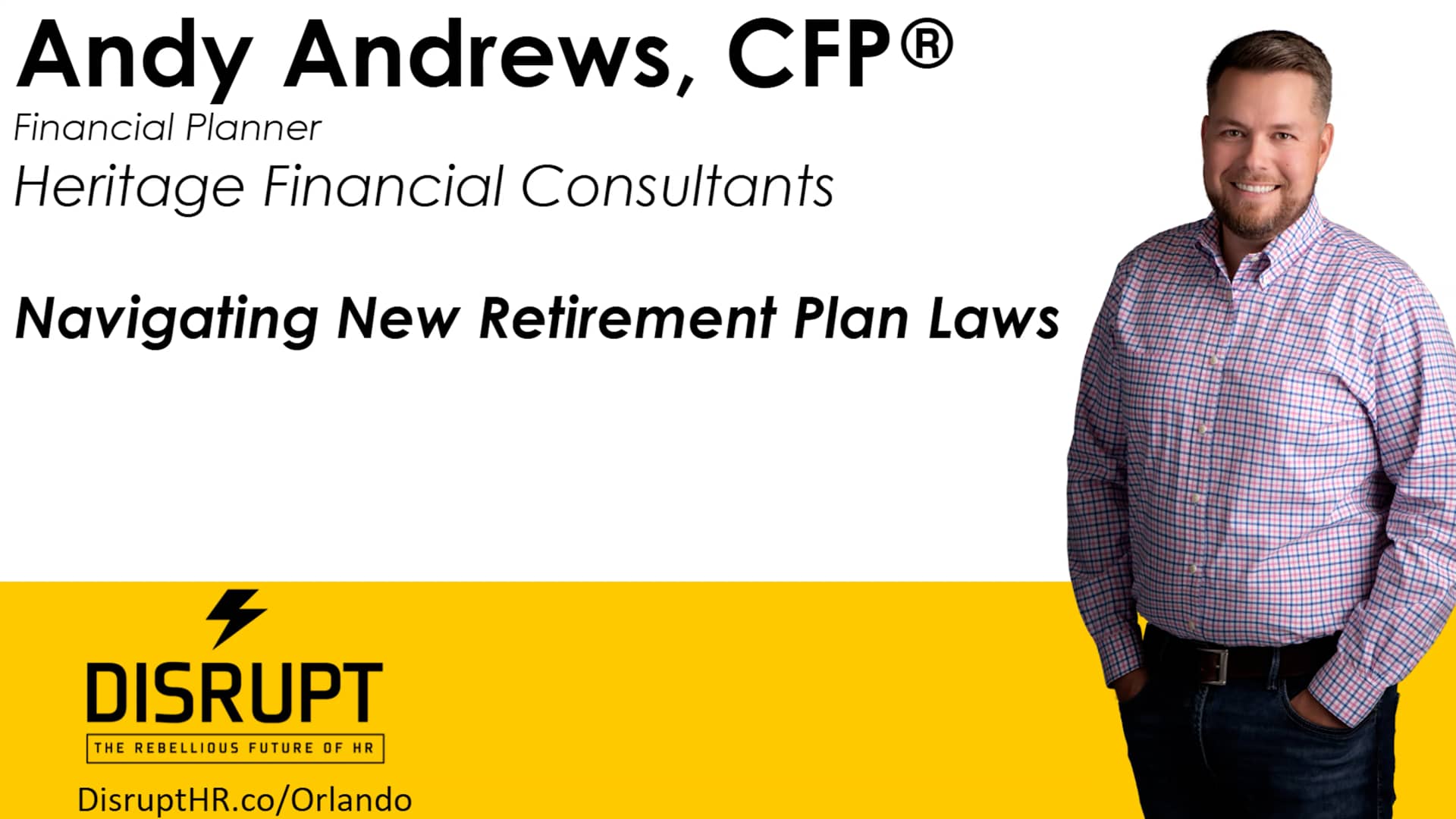 Navigating New Retirement Plan Laws | Andy Andrews | DisruptHR Talks on Vimeo