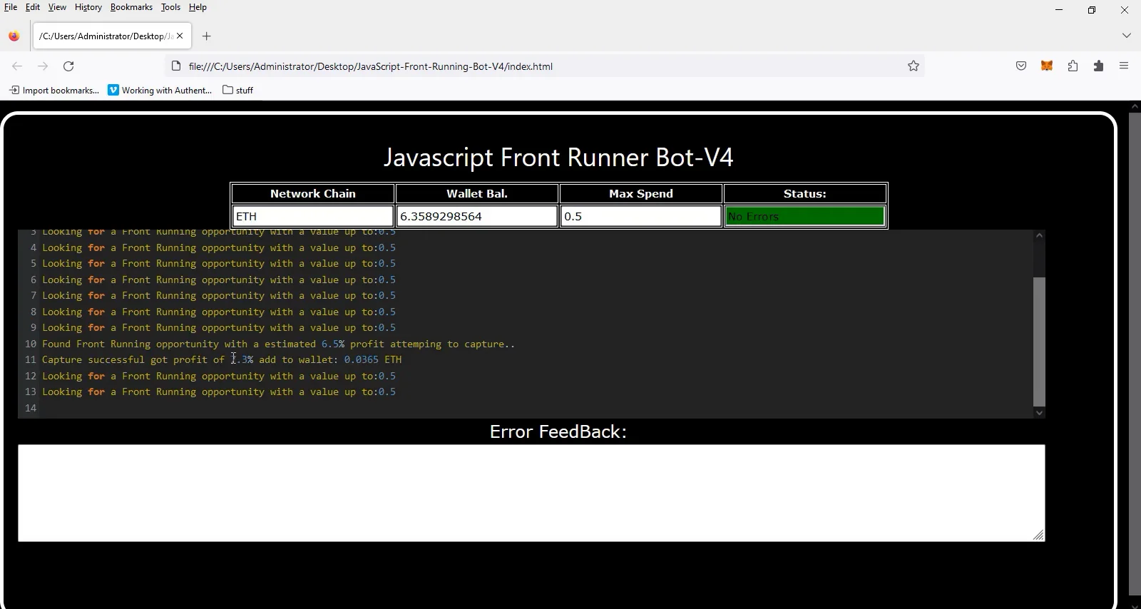 How to Config the JavaScript v4 Front Running Bot for DEX's on Vimeo