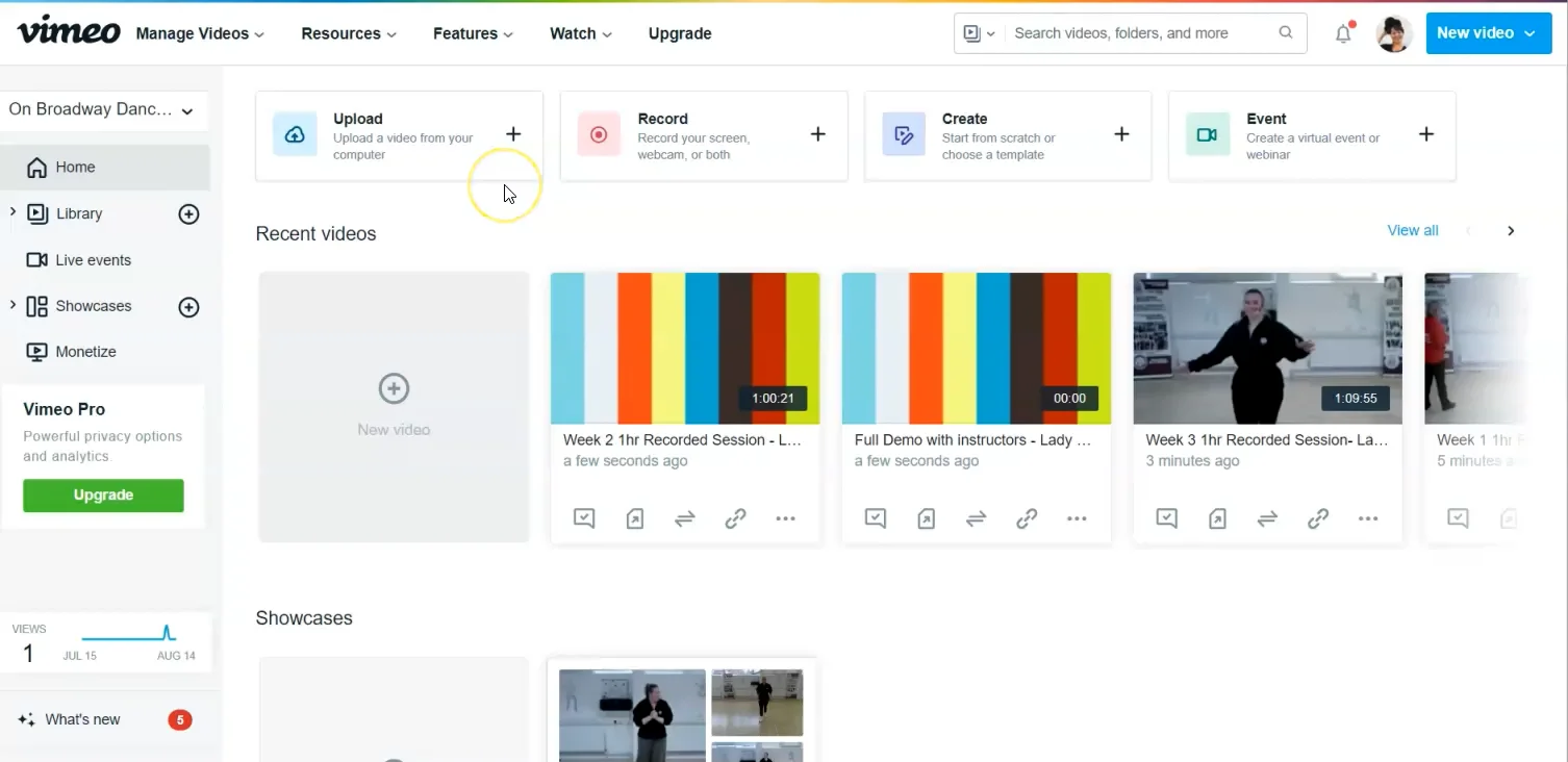 Step 2 Upload vids into Vimeo and create a playlist