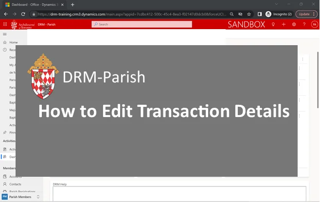How to Edit Transaction Details in DRM Parish_