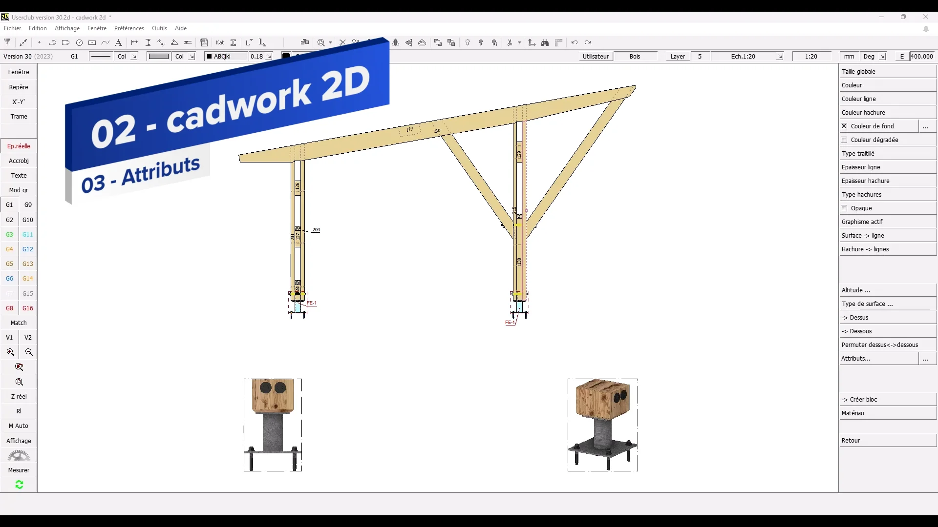 Userclubs v30 - UCv30 - 02 cadwork 2D - 03 Attributs on Vimeo