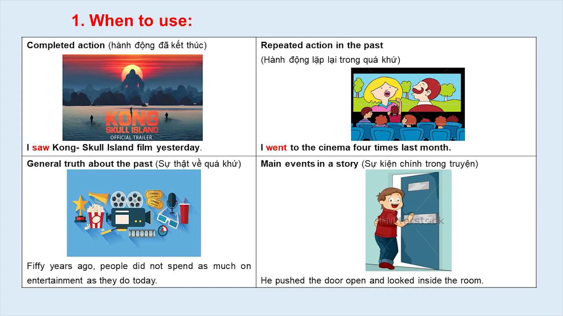 Bài giảng 57. Quá khứ đơn giản (Past simple) (Phần 1) on Vimeo