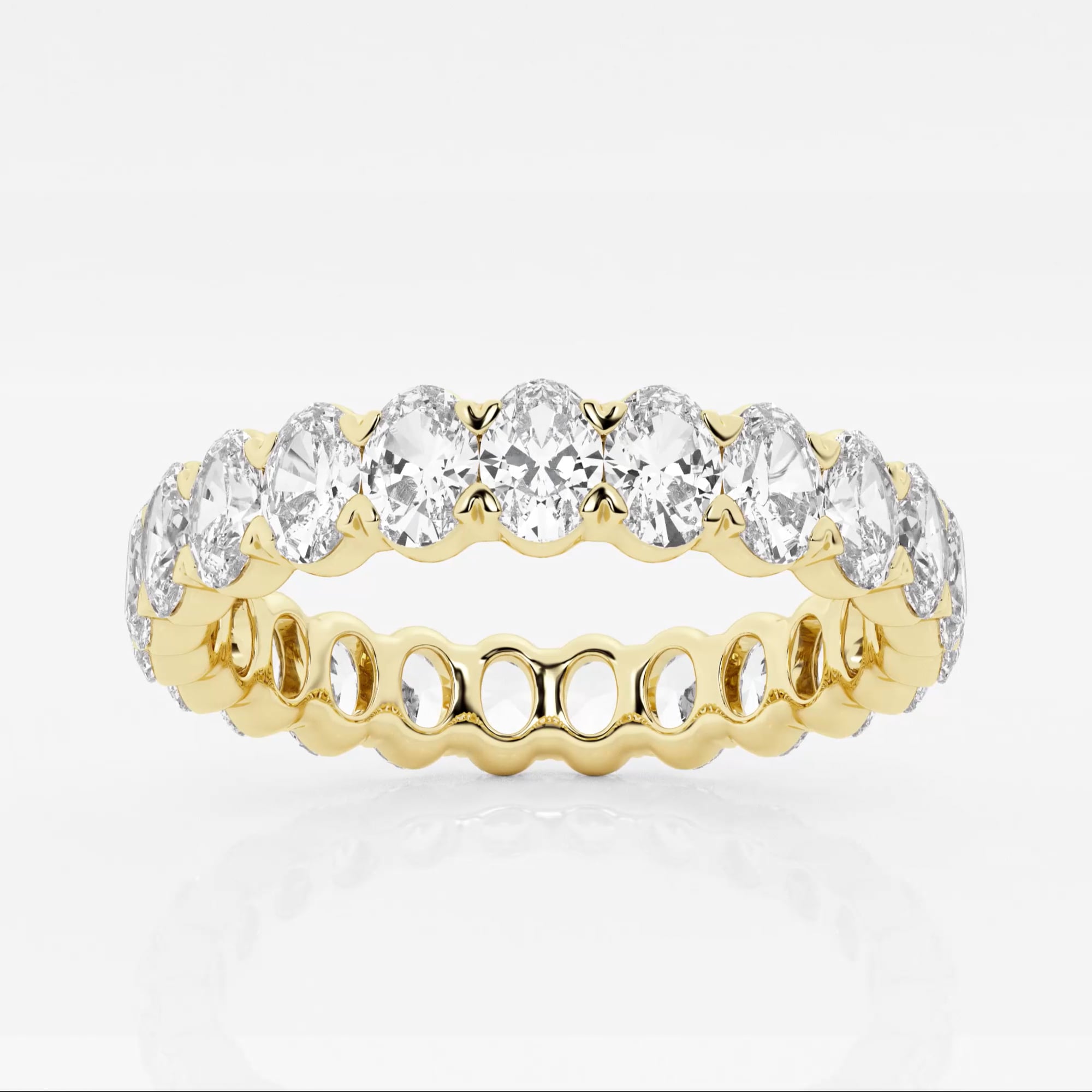 2 ctw Oval Lab Grown Diamond Eternity Band - 3.7mm Width - Grownbrilliance